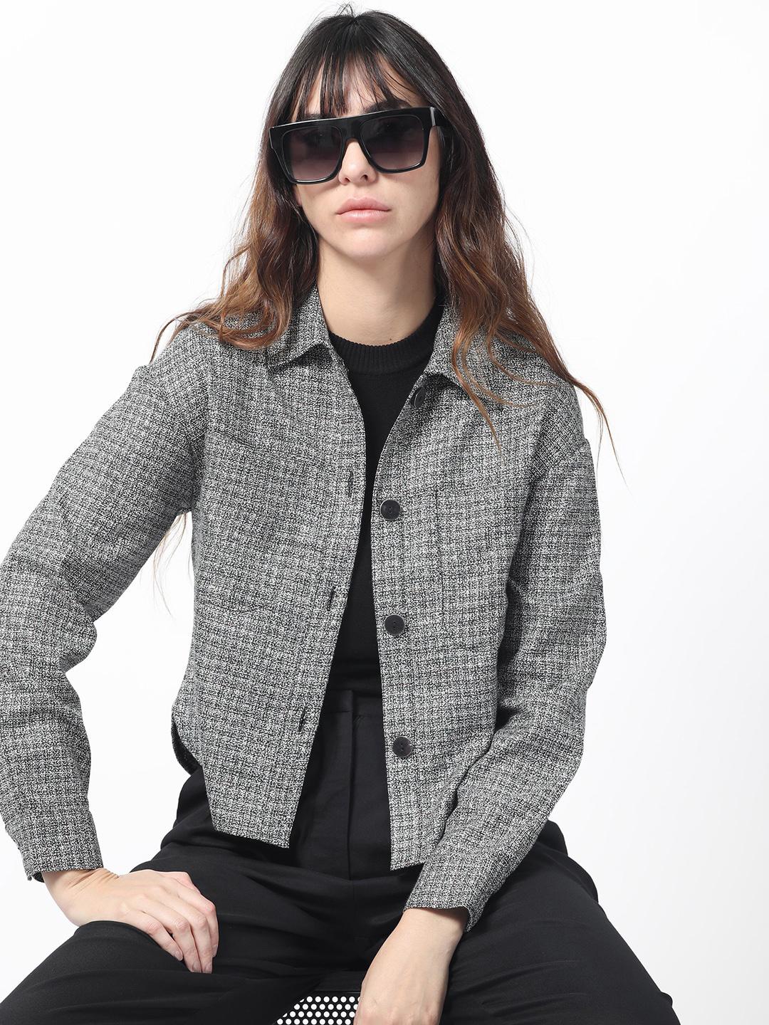 Buy RAREISM Abstract Printed Spread Collar Tailored Jacket - Jackets ...