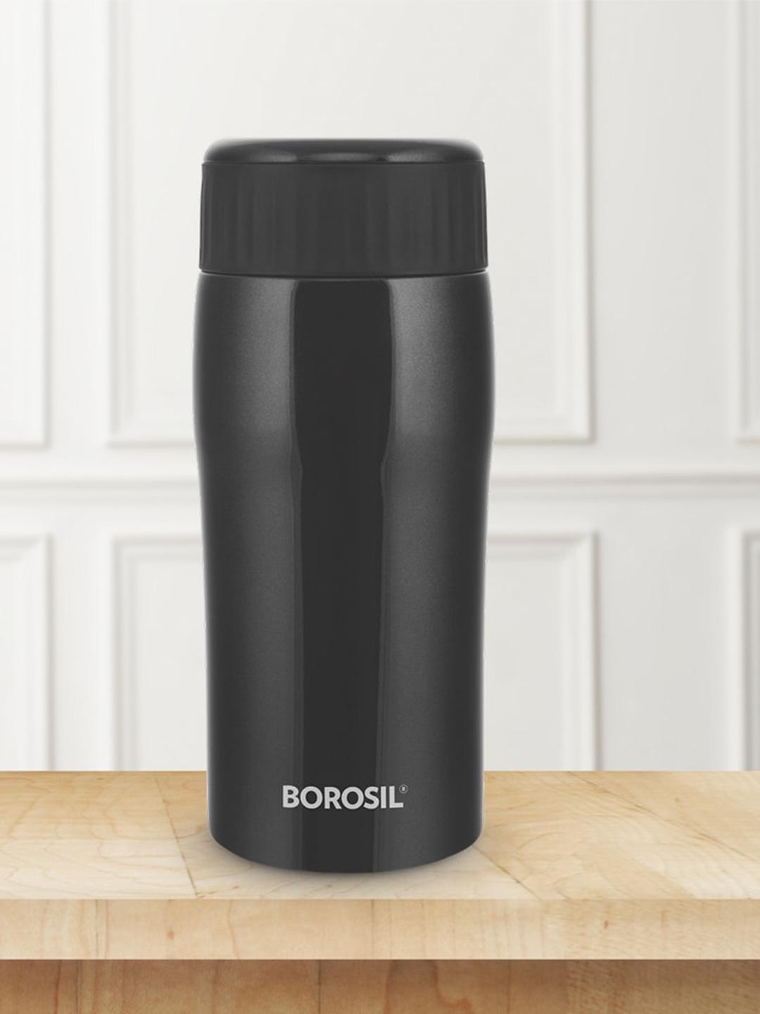Buy BOROSIL Cosmic Black Solid Stainless Steel Single Wall Vacuum Flask ...