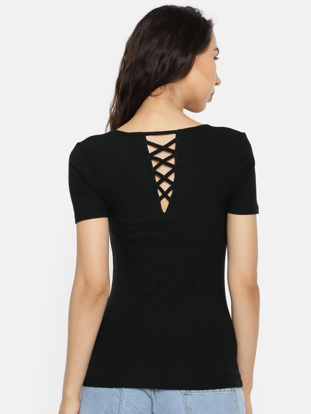Buy ONLY Women Black Solid Top - Tops for Women 2529057 | Myntra