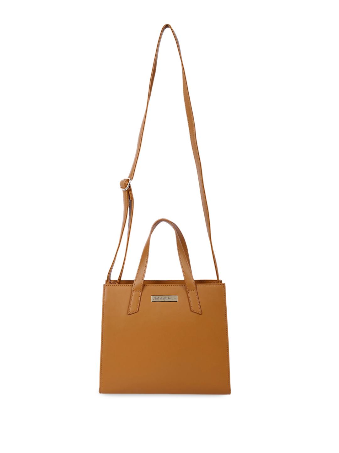 Buy Mast & Harbour Tan Structured Handheld Bag - Handbags for Women ...