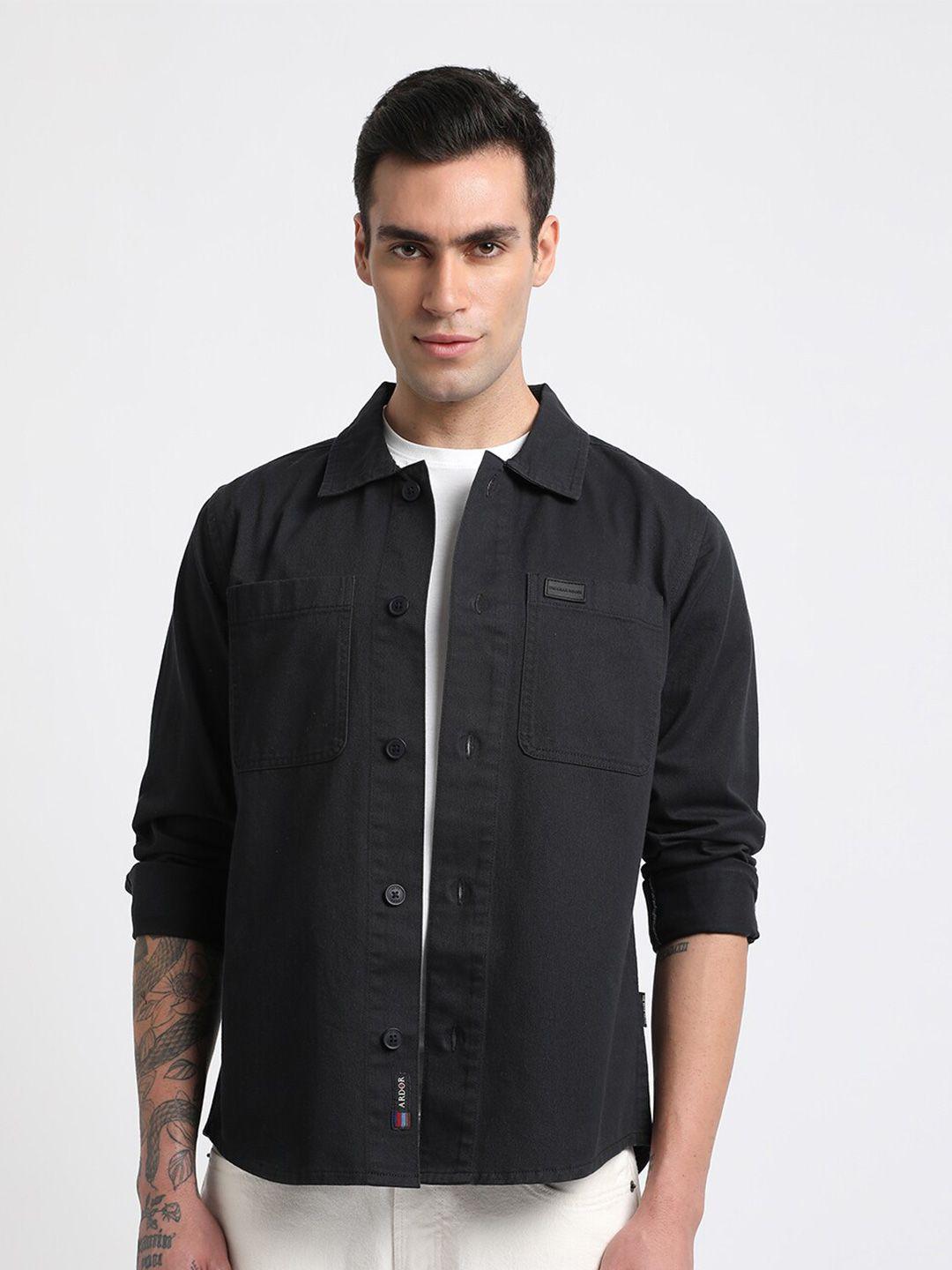 Buy THE BEAR HOUSE Men Solid Regular Fit Cotton Shacket - Shirts for ...