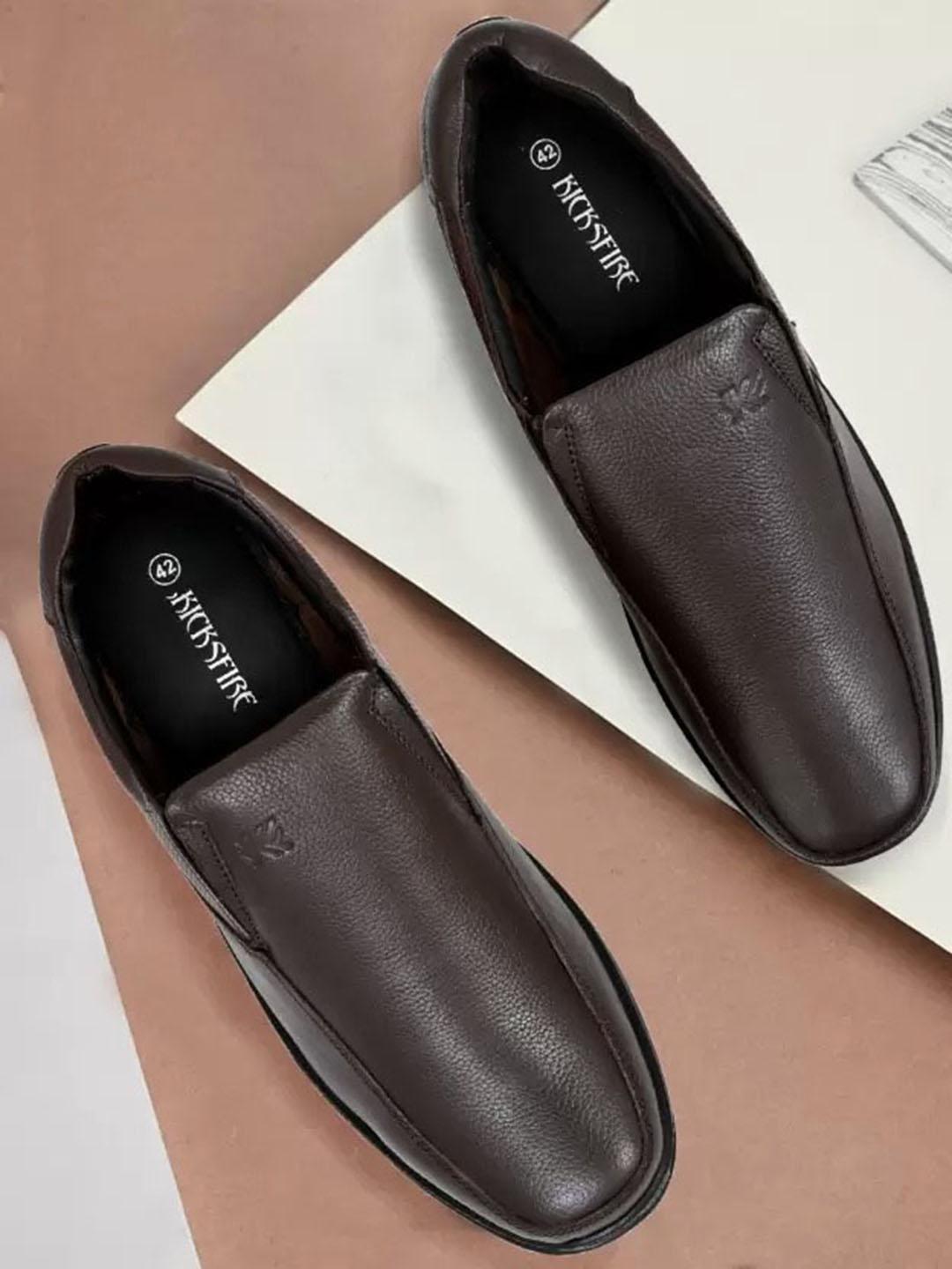 Buy KICKSFIRE Men Textured Leather Formal Loafers - Formal Shoes for ...