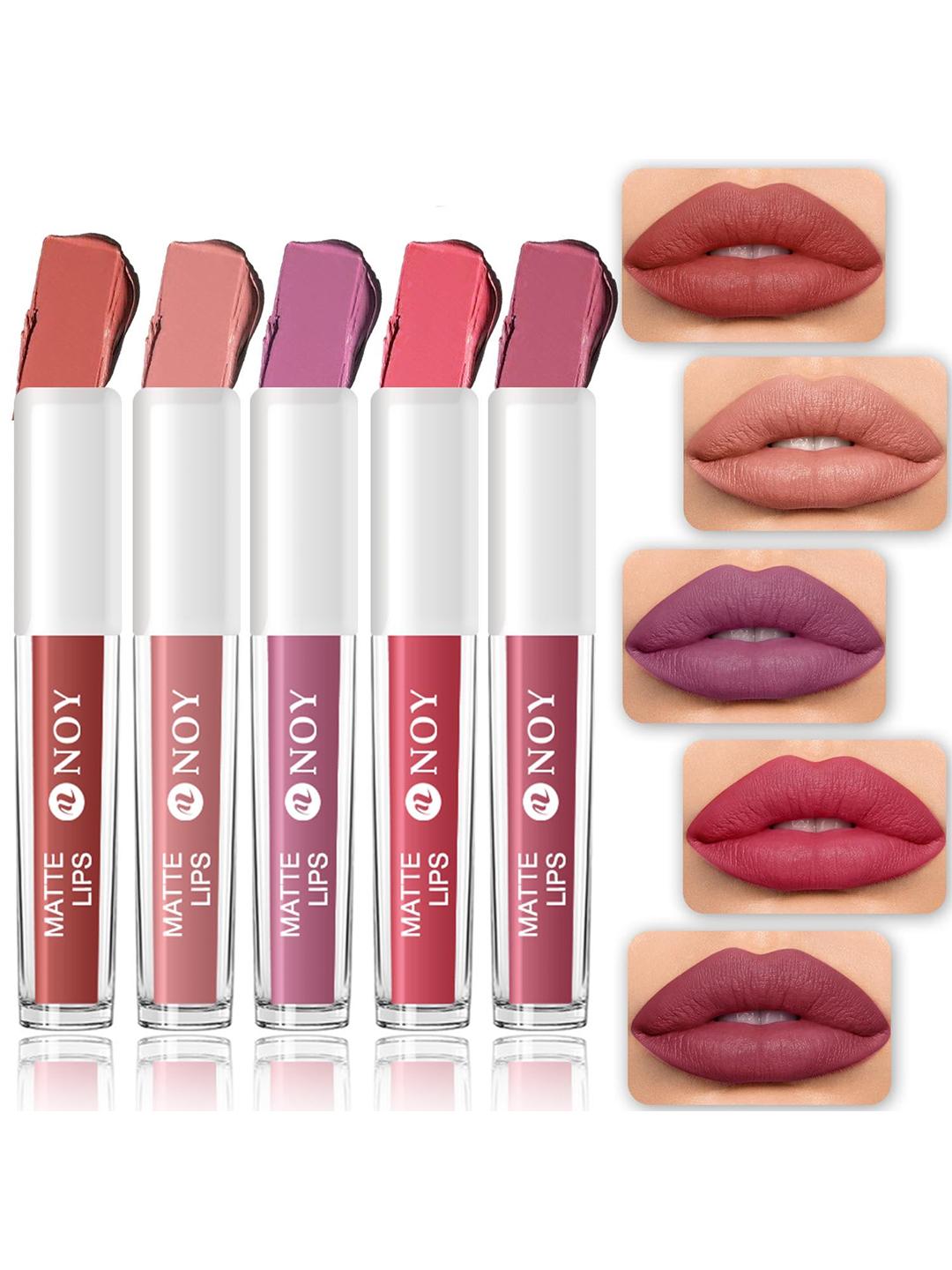 Buy NOY Matte Lips 5Pcs Lipstick 4ml Each Brown Nude Nude Nude Pink Tan ...