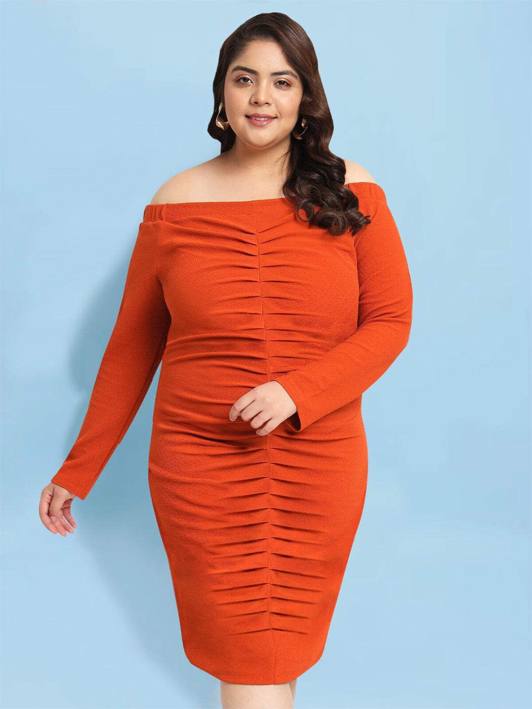 Buy Wild U Plus Size Off Shoulder Bodycon Dress - Dresses for Women ...