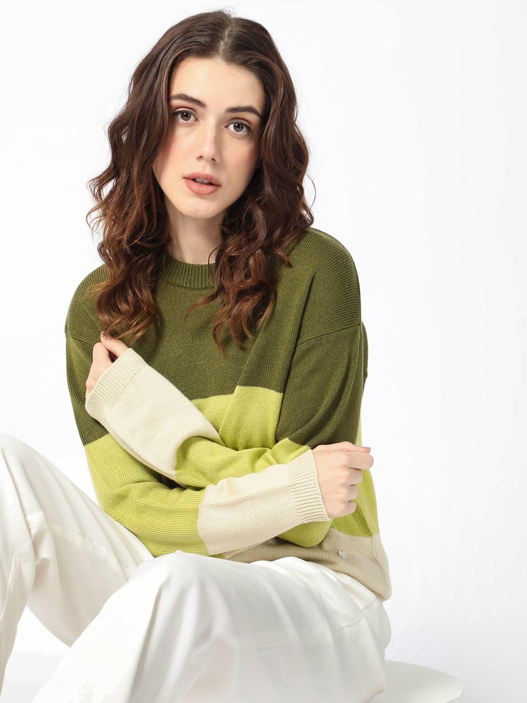 Buy RAREISM Colourblocked Cotton Pullover - Sweaters for Women 25369582 ...