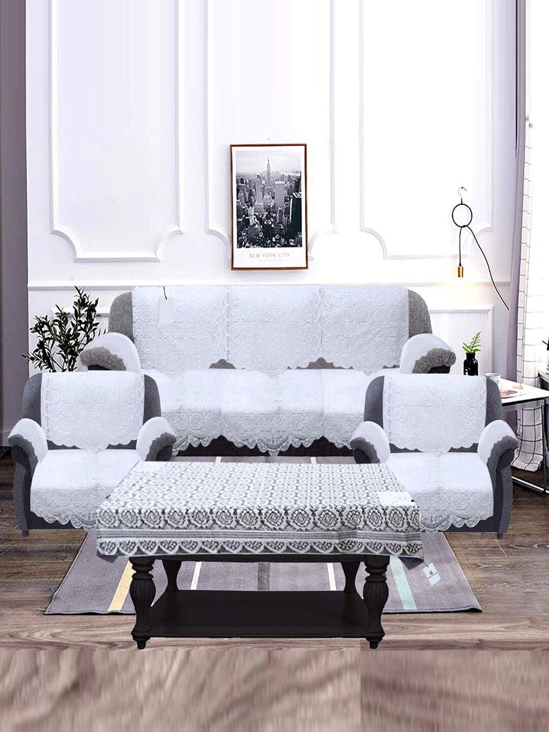Buy Kuber Industries Geometric Cotton Washable 5 Seater Sofa Cover With ...