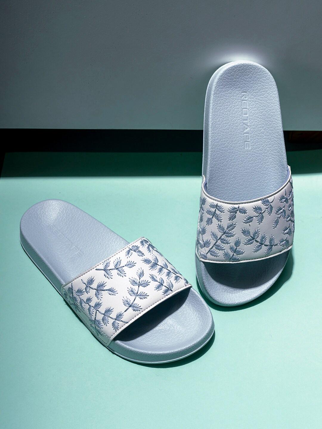 Buy Red Tape Women Embroidered Rubber Sliders - Flip Flops for Women ...