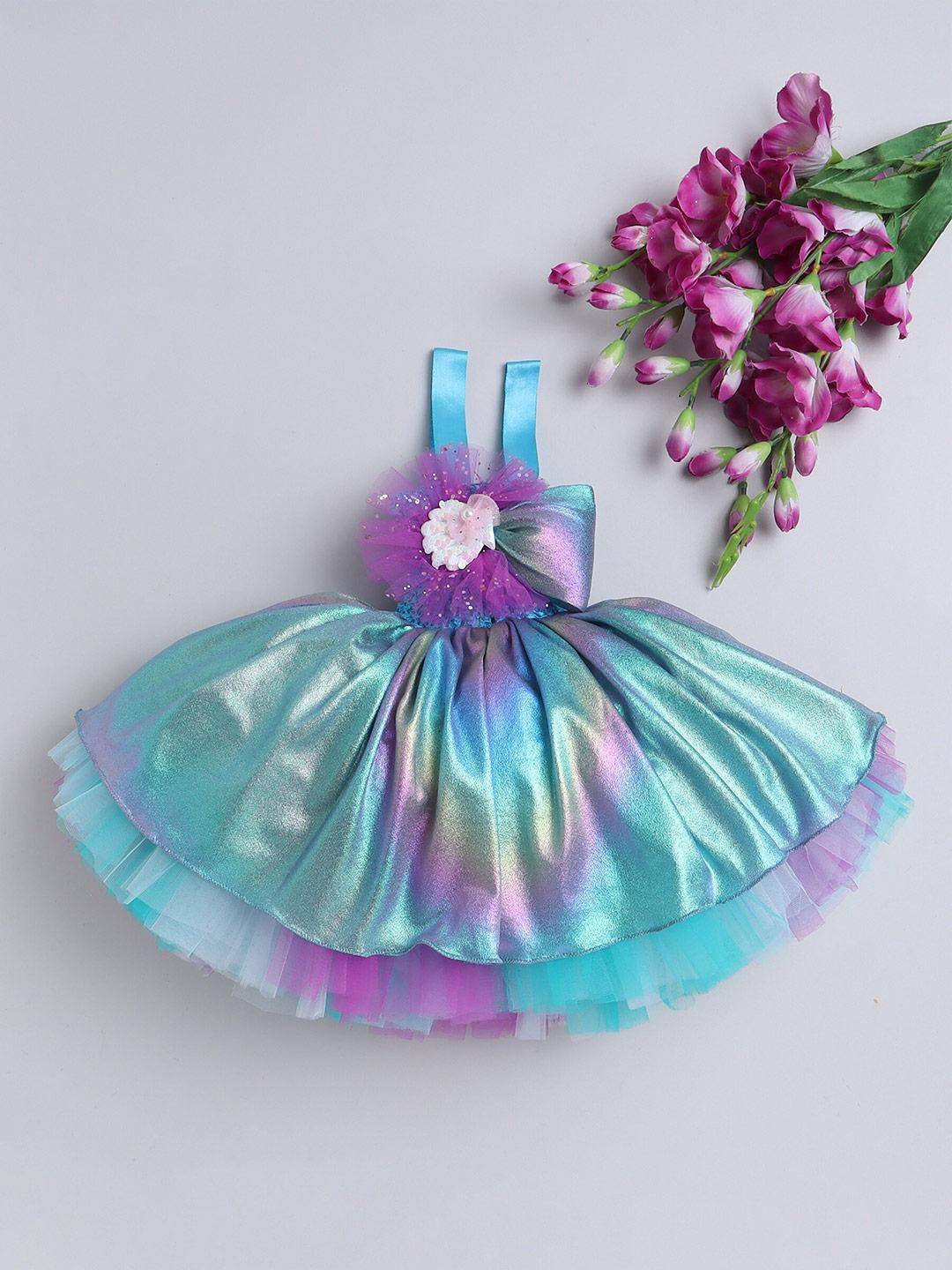 Buy TINY MINY ME Girls Embellished Net Fit & Flare Dress - Dresses for ...