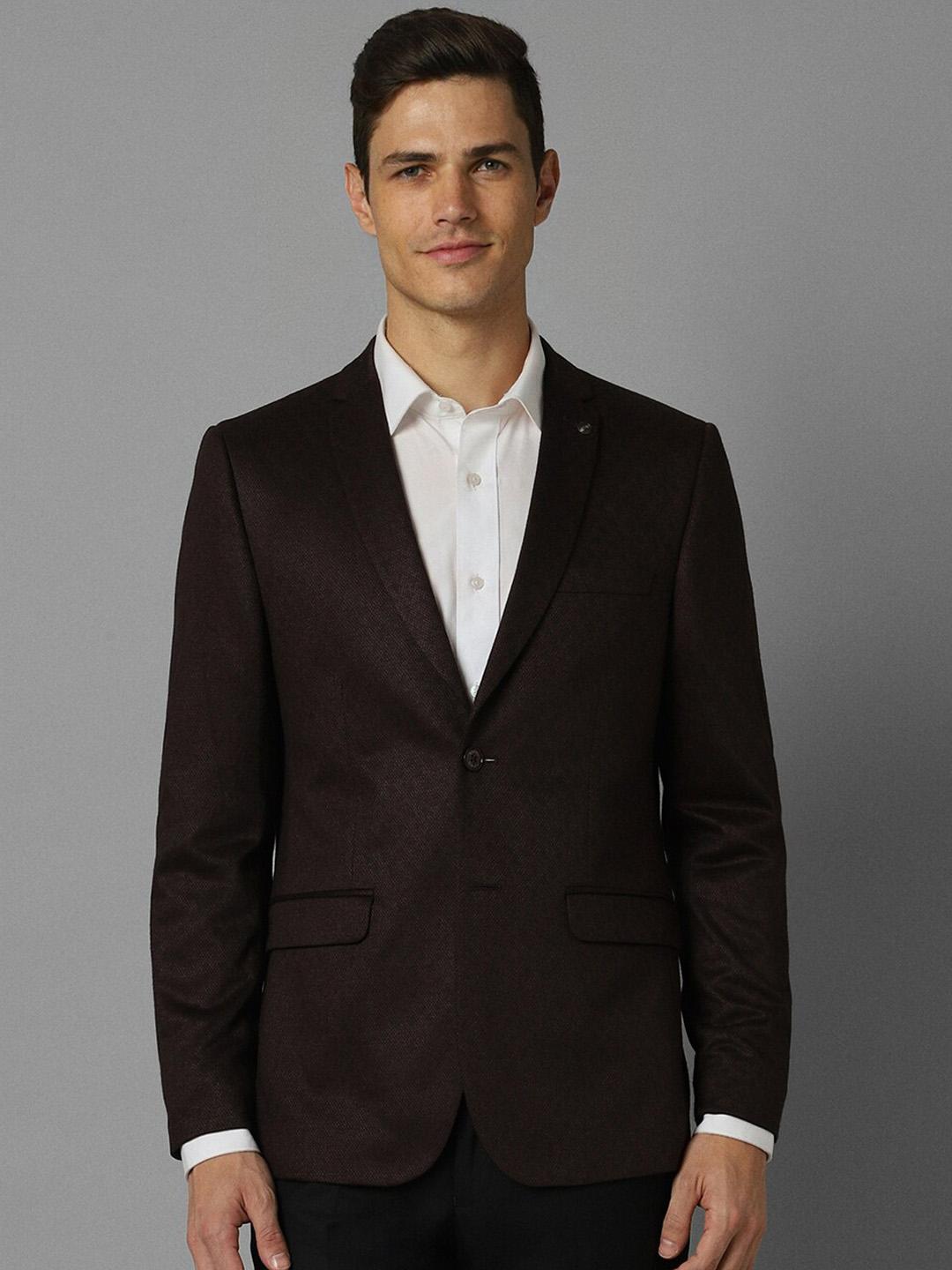 Buy Allen Solly Textured Slim Fit Single Breasted Blazer - Blazers for ...