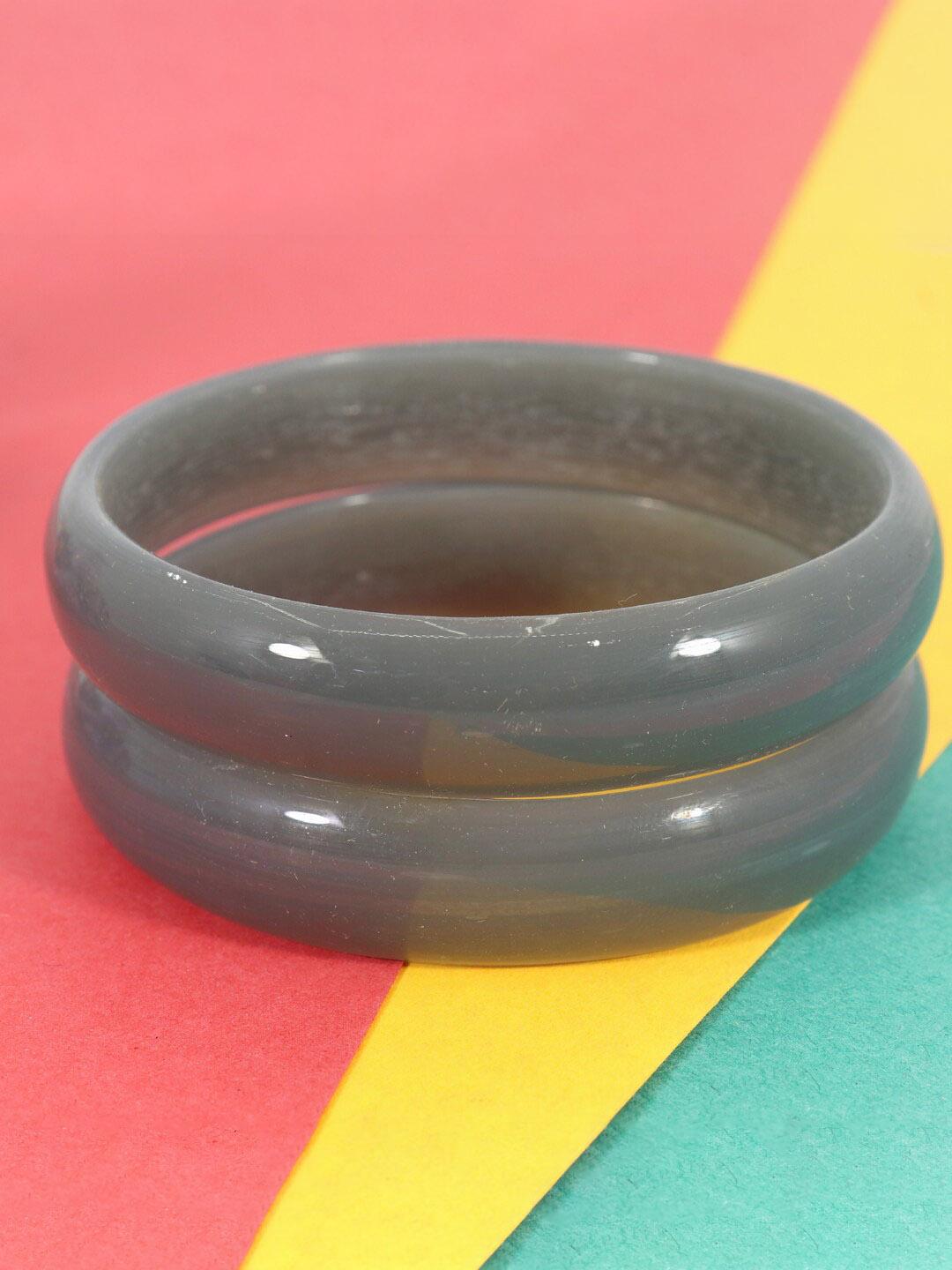 Buy NMII Set Of 2 Plain Simple Glass Kada Bangles - Bangle for Women ...