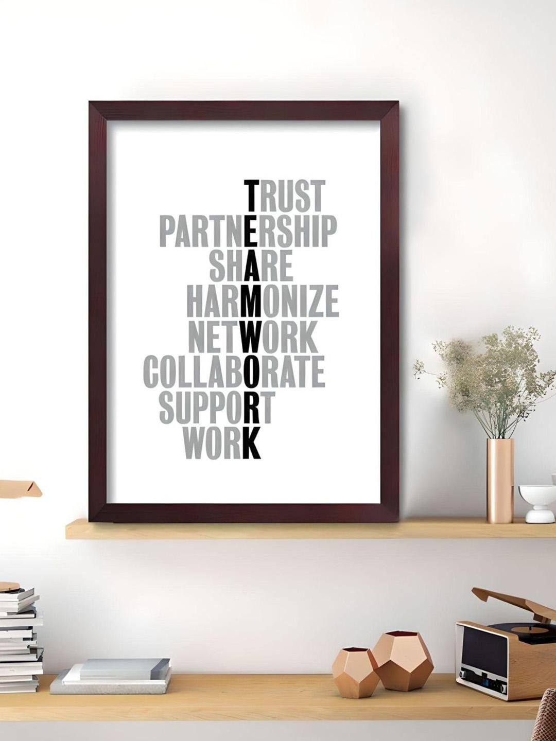 Buy THE HANDMADE FLAIR White & Black Teamwork Quotes Posters ...