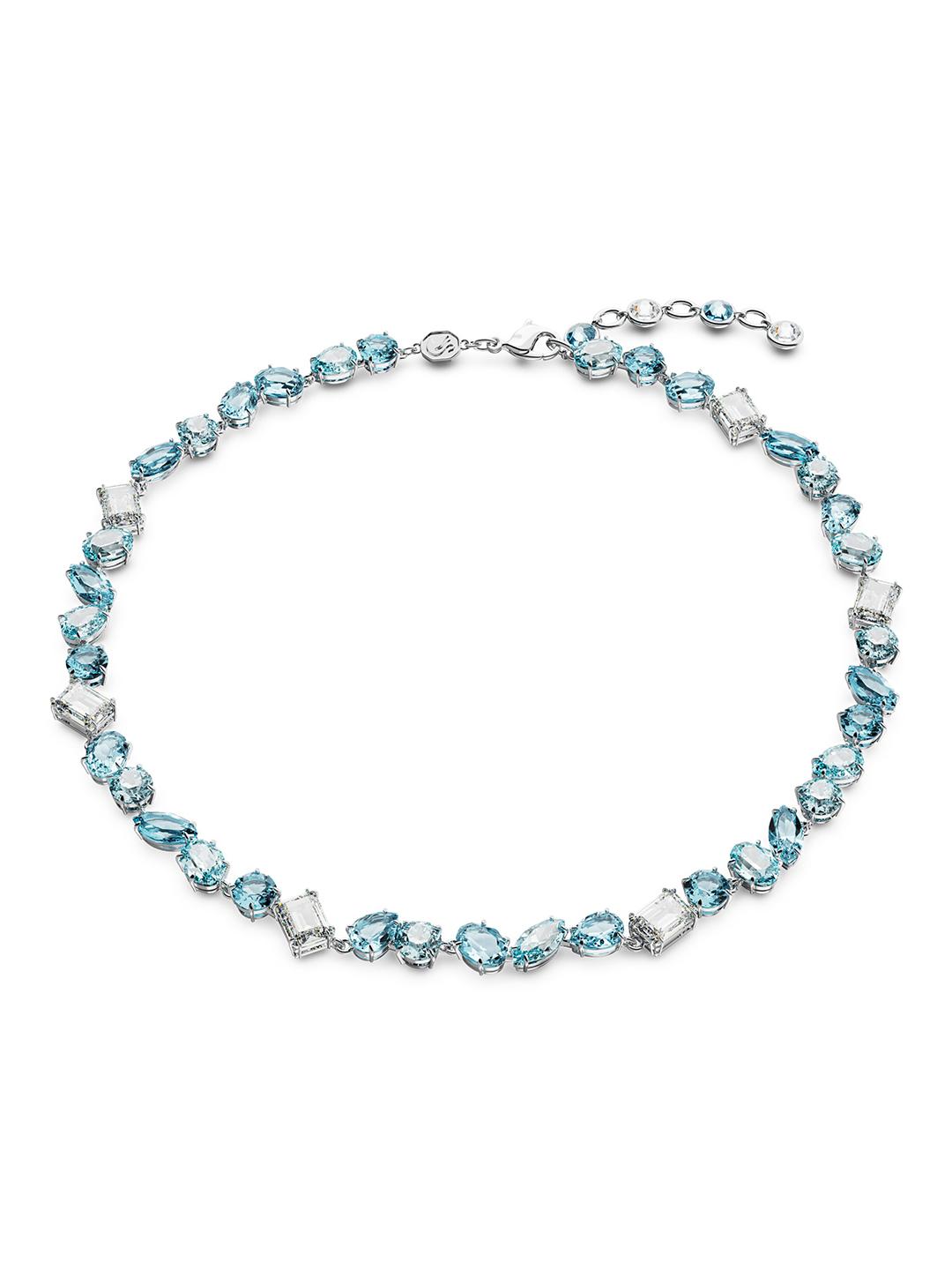 Buy SWAROVSKI Rhodium Plated Crystals Studded Necklace - Necklace And ...