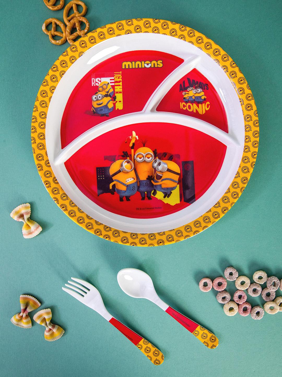 Buy Servewell Minions White Cartoon Characters Melamine Dishwasher Safe ...