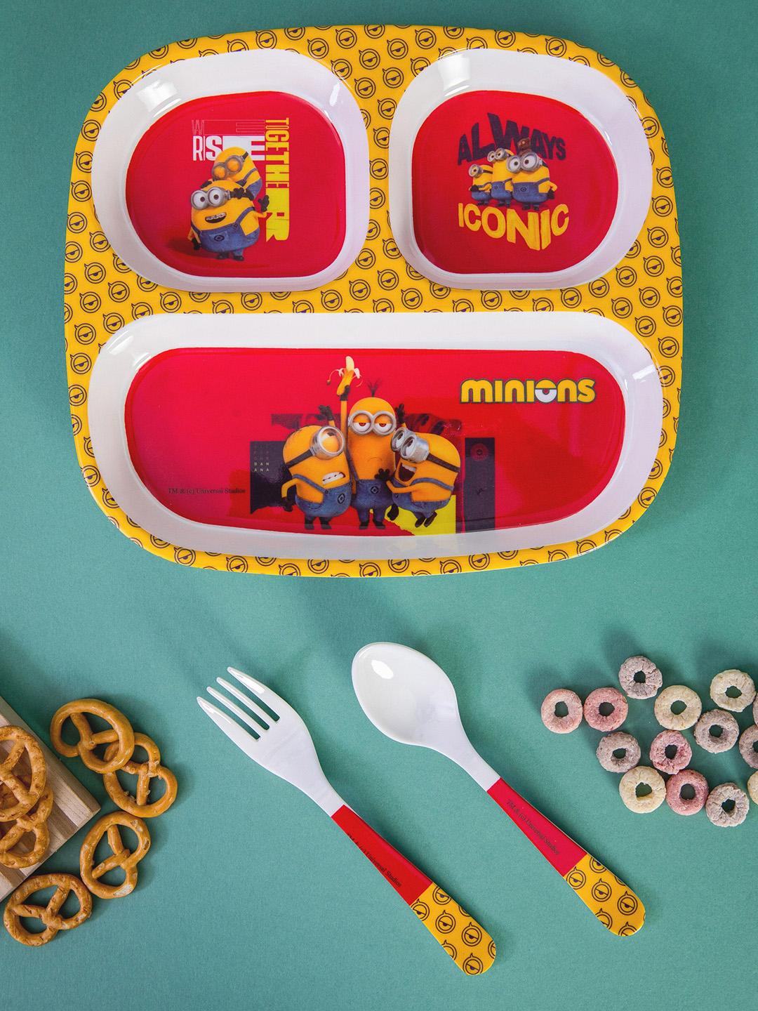 Buy Servewell Minions White Cartoon Characters Melamine Dishwasher Safe ...