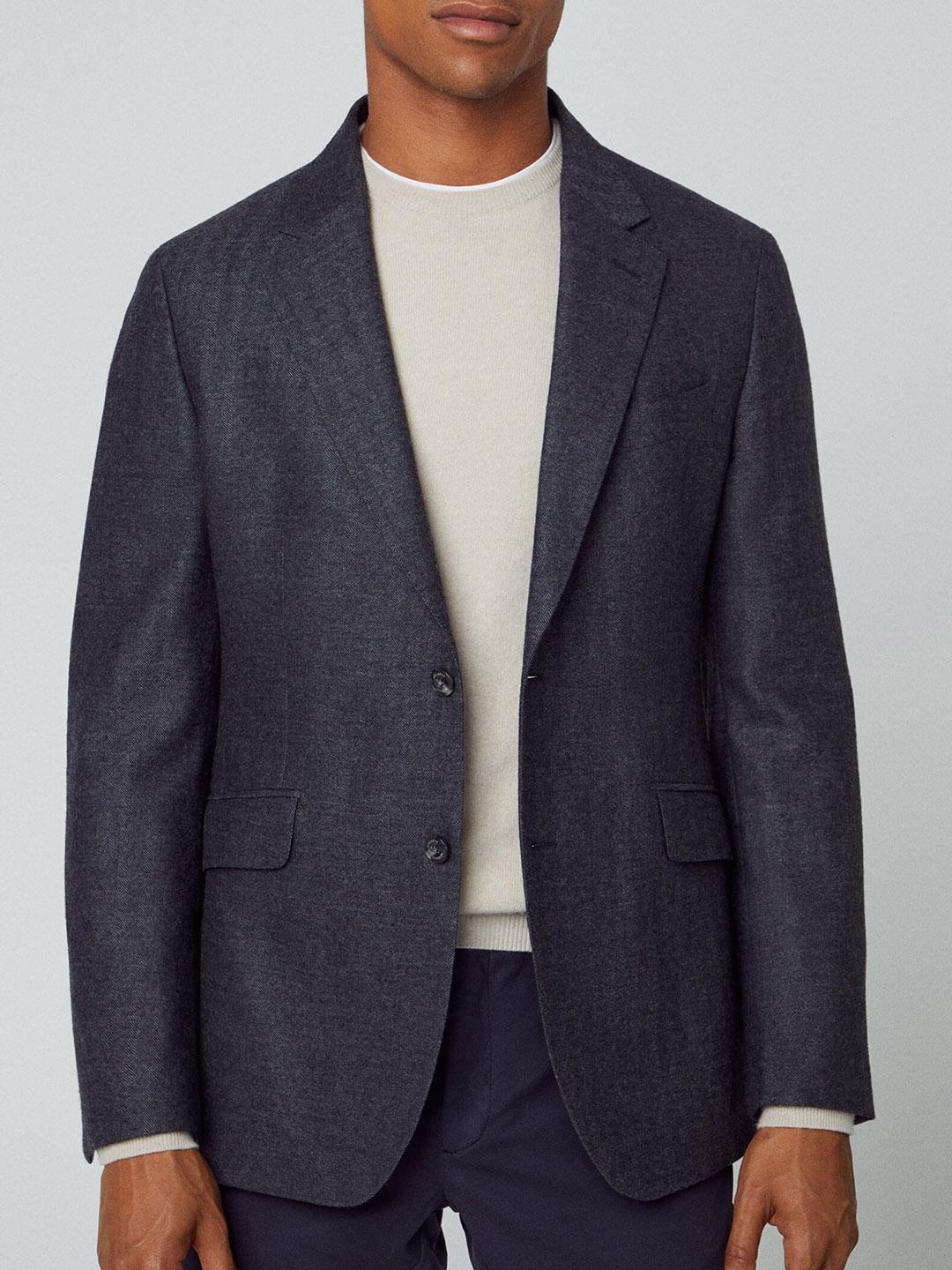 Buy HACKETT LONDON Slim Fit Single Breasted Wool Blazer - Blazers for ...
