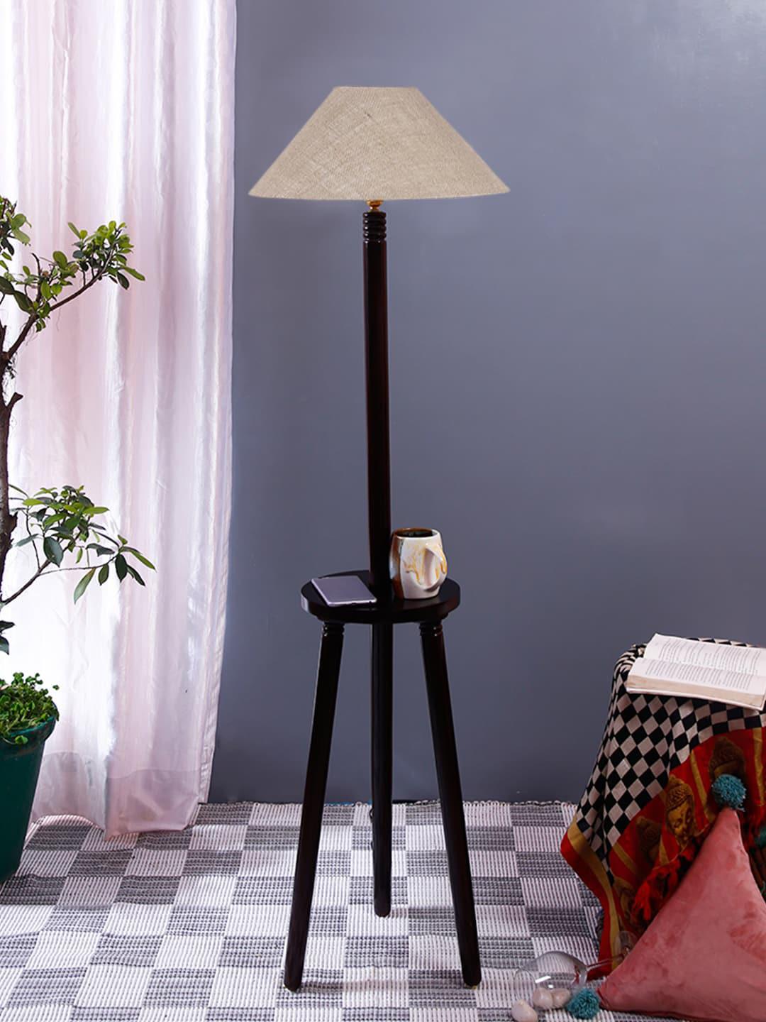 Buy Devansh Beige Jute Collie Wood Floor Lamps - Floor Lamps for Unisex ...