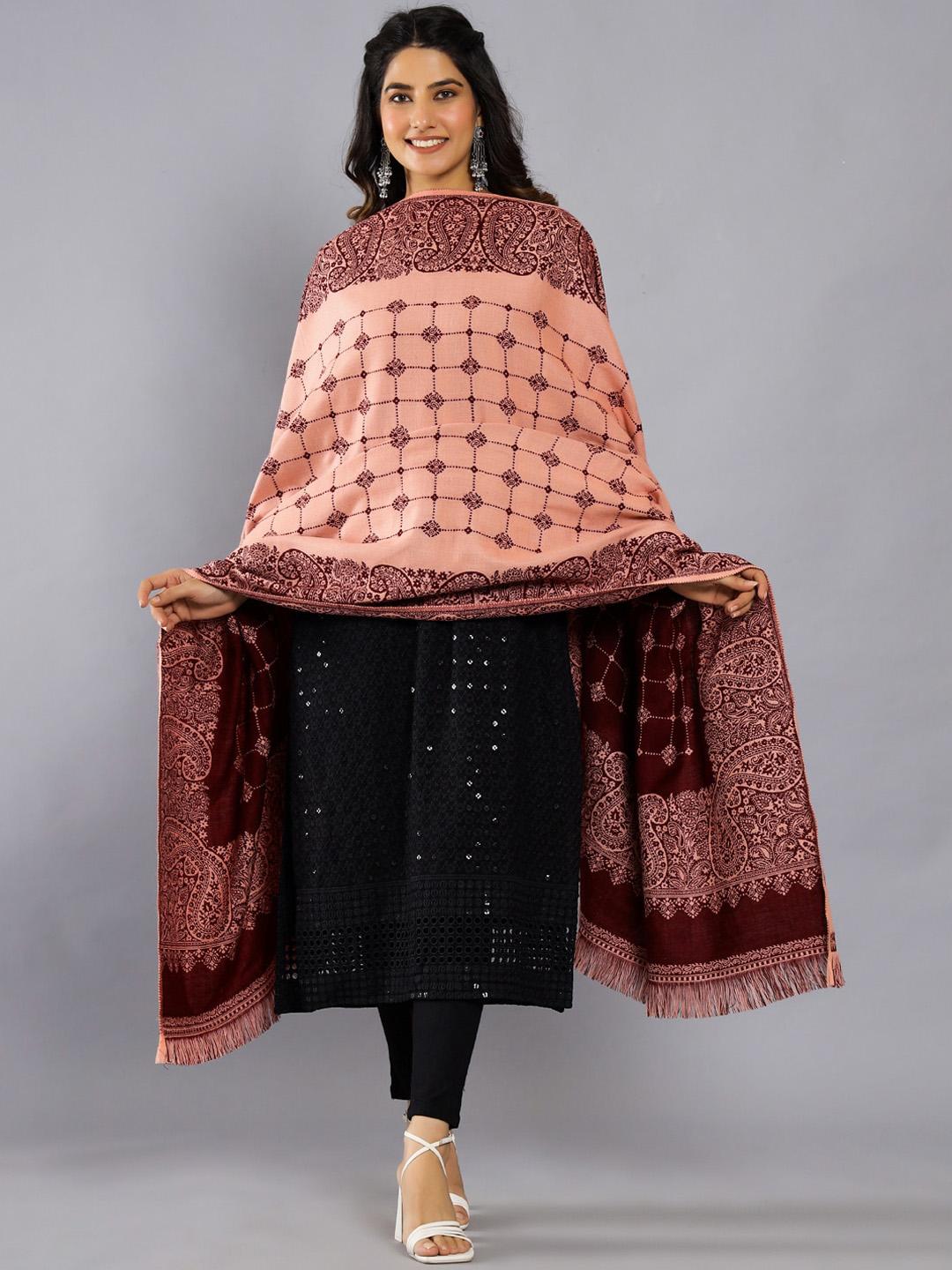 Buy HANDICRAFT PALACE Ethnic Motifs Woven Design Shawl - Shawl for ...