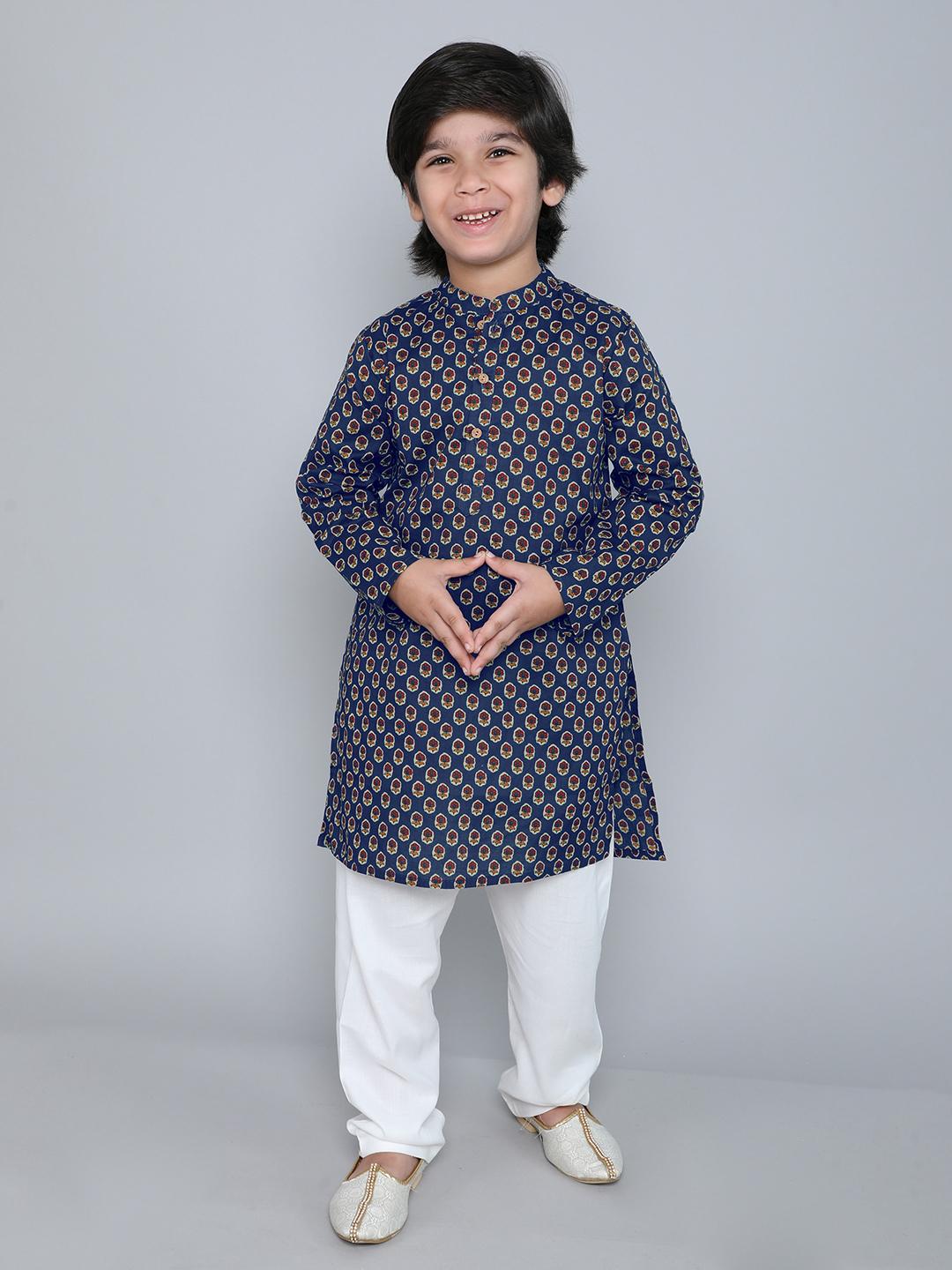 Buy The Magic Wand Boys Ethnic Motifs Printed Pure Cotton Straight ...