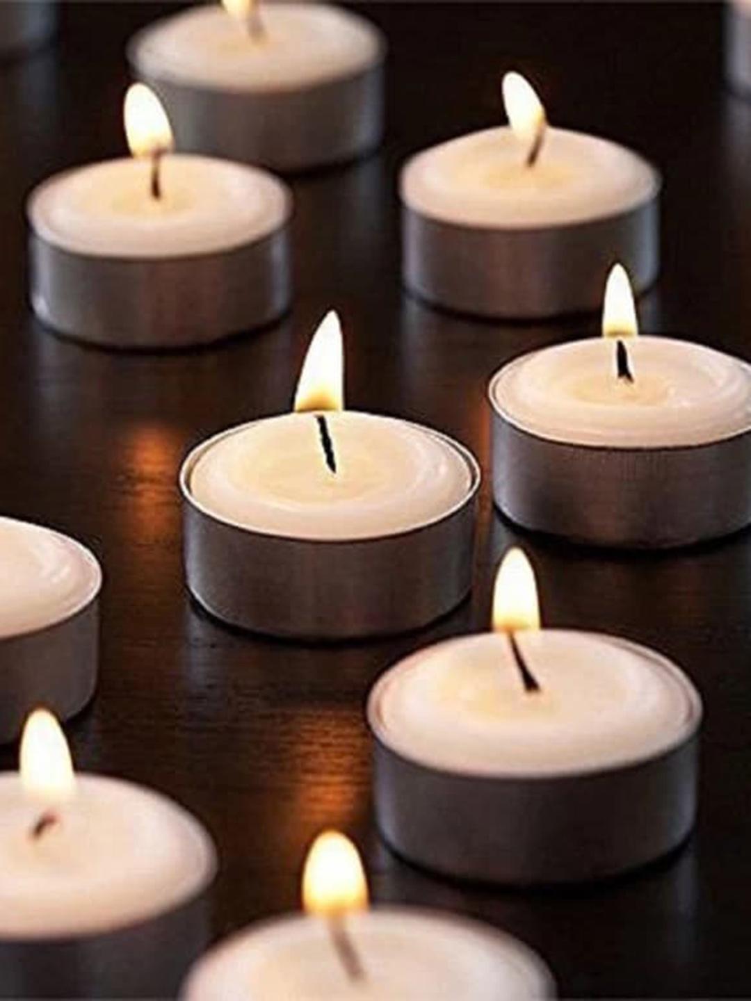 Buy Quace 50Pcs Smokeless 1 Wick Solid Round Regular Tea Light Candles ...