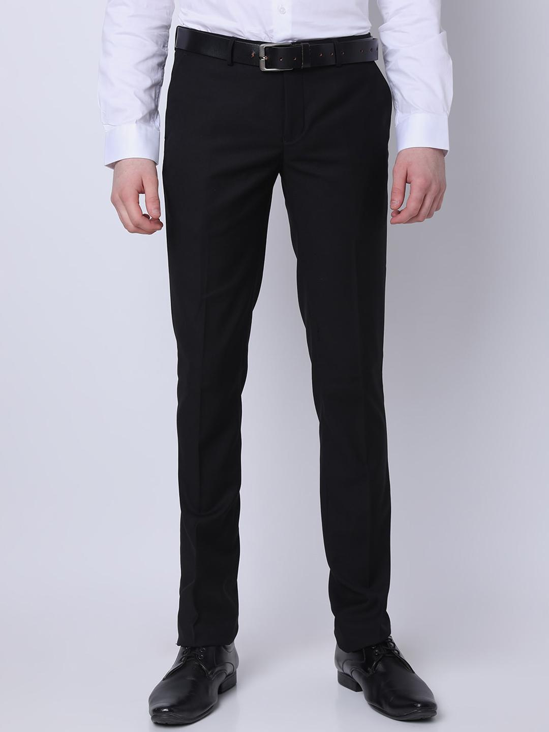 Buy J Hampstead Men Slim Fit Cotton Formal Trousers - Trousers for Men ...