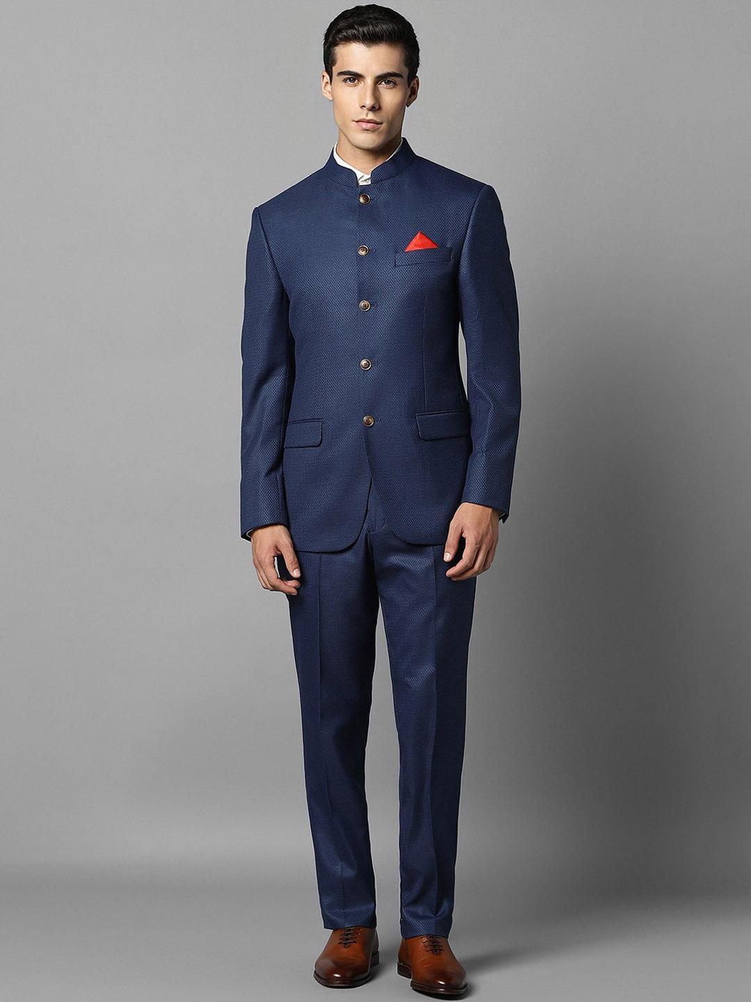 Buy Louis Philippe Self Design Single Breasted Two Piece Formal Suit ...