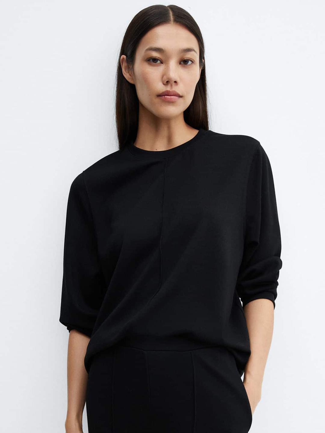 Buy MANGO Round Neck Full Sleeves T Shirt - Tshirts for Women 25654444 ...