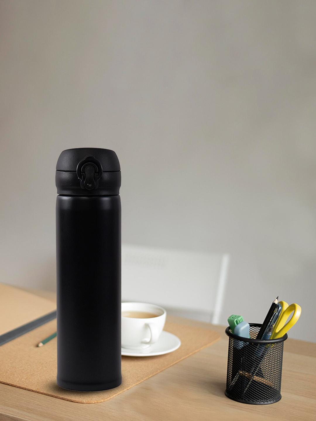 Buy Yellow Bee Black Solid Stainless Steel Double Wall Vacuum Flask ...