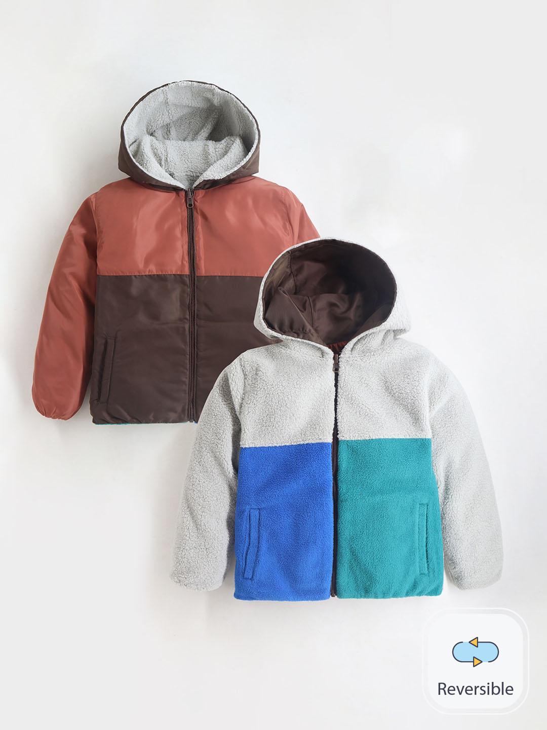 Buy Cherry Crumble Kids Colourblocked Reversible Puffer Jacket ...
