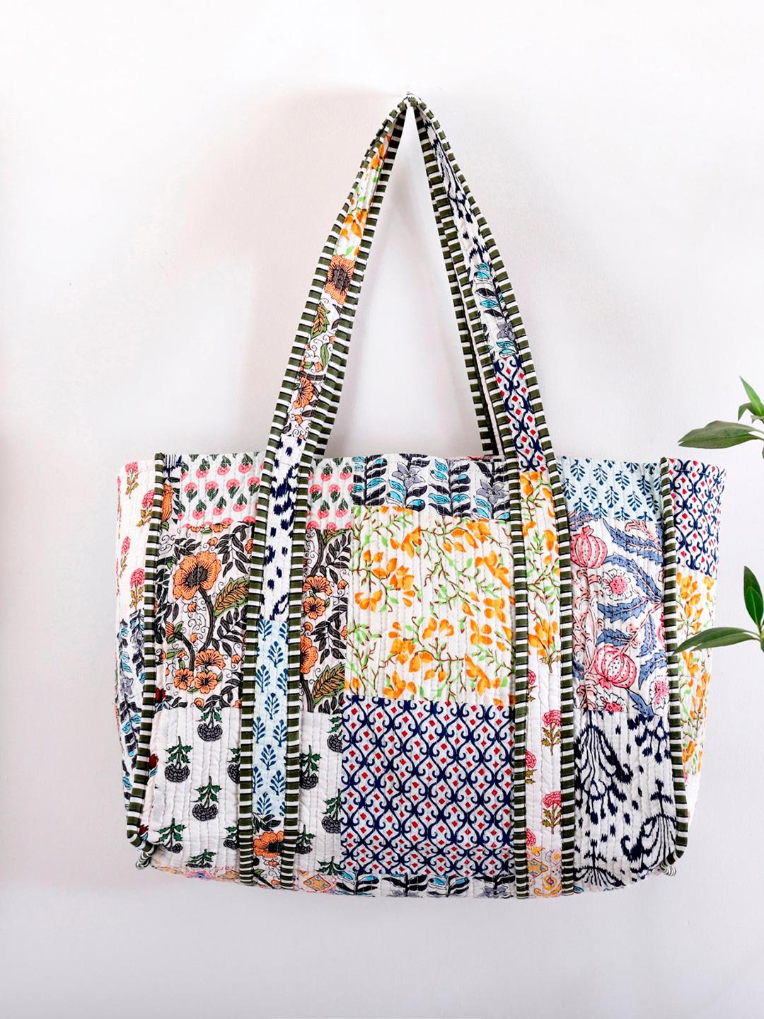 Buy HANDICRAFT PALACE Ethnic Motifs Printed Oversized Cotton Shopper ...