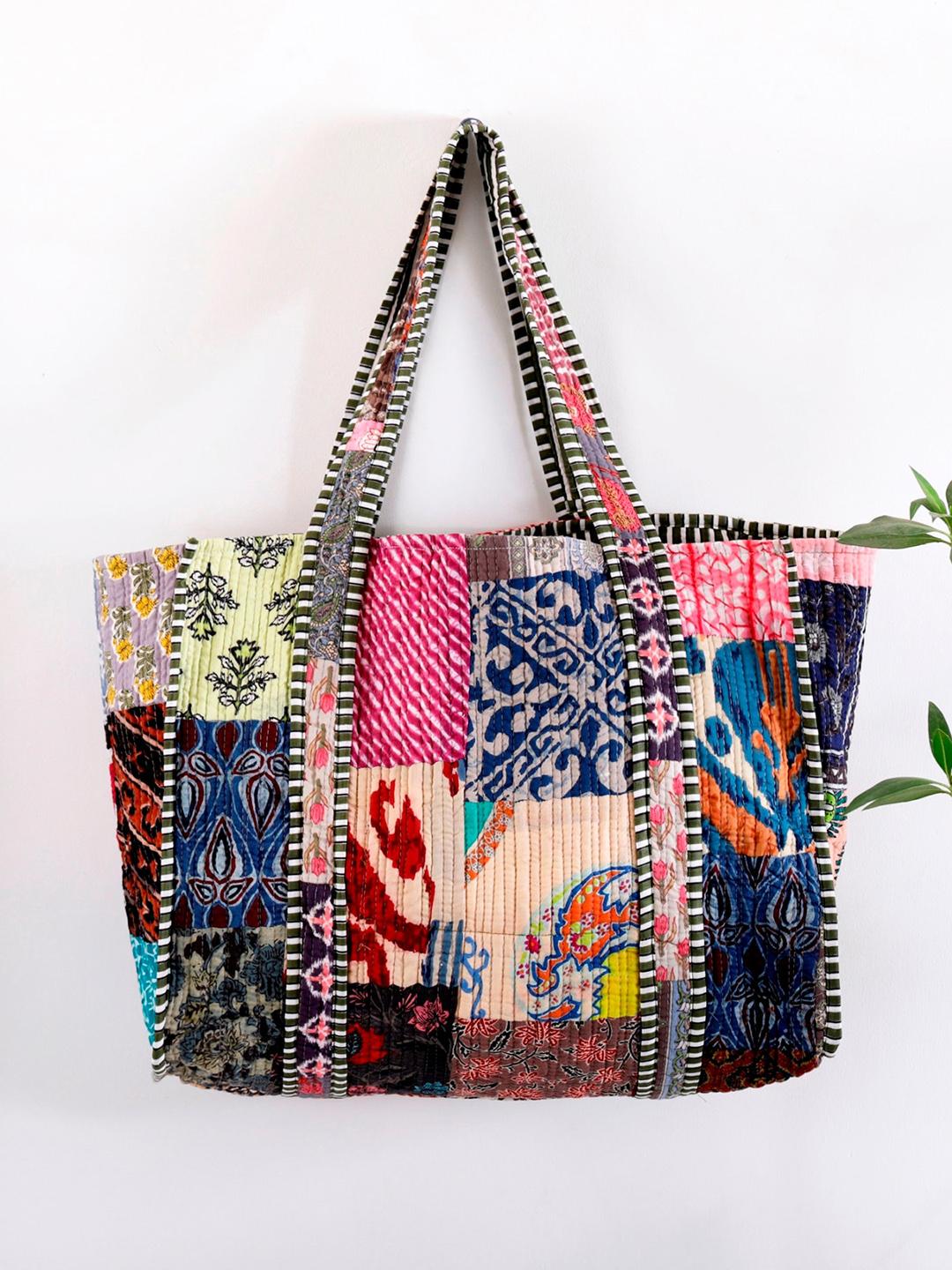 Buy HANDICRAFT PALACE Ethnic Motifs Printed Oversized Cotton Shopper ...