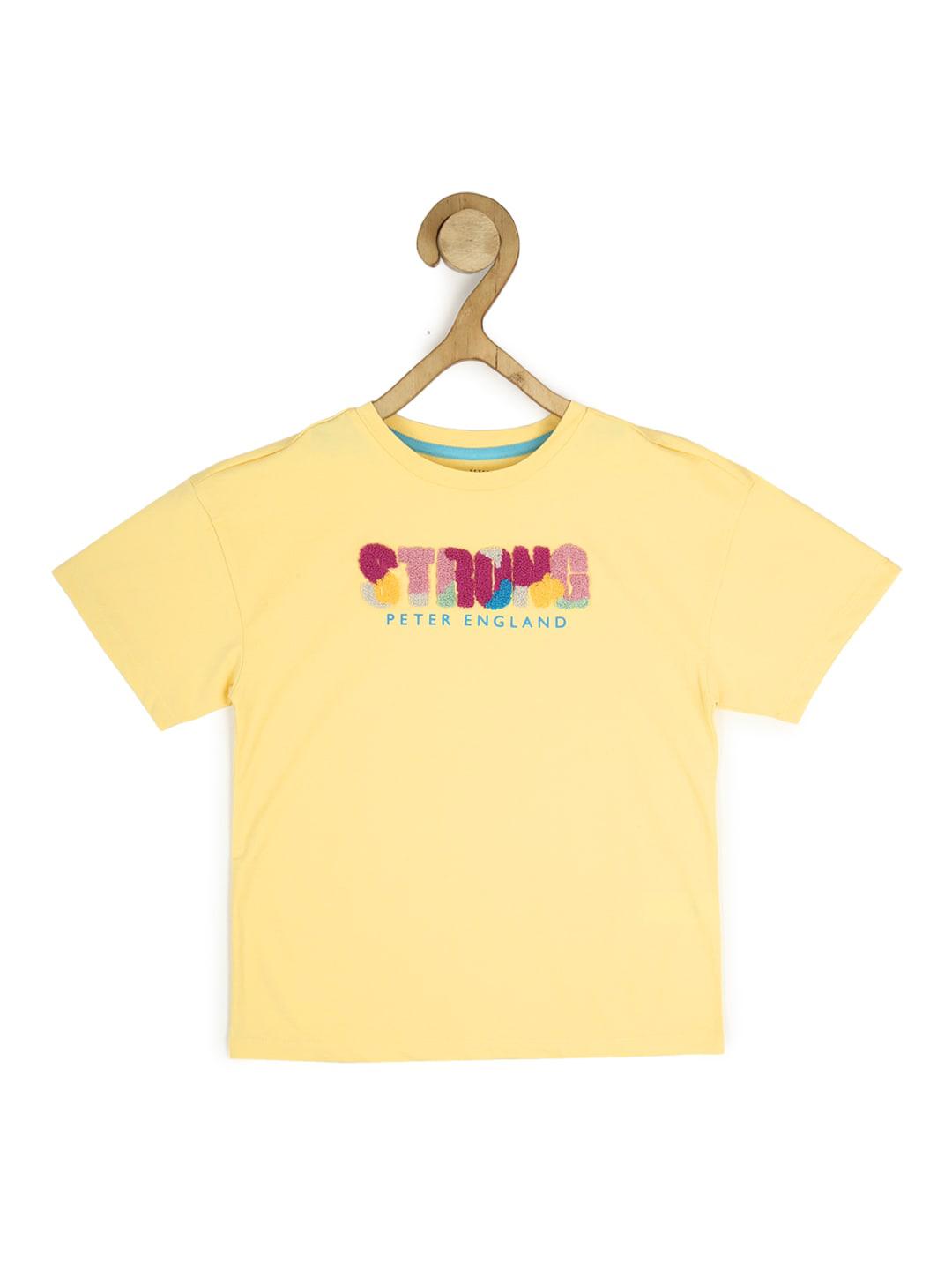 Buy Peter England Girls Typography Printed Cotton T Shirt - Tshirts for ...