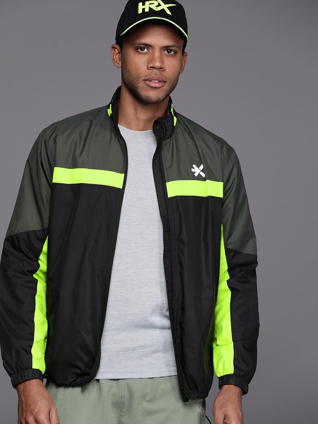 Buy HRX By Hrithik Roshan Men Striped Windcheater Running Jacket ...