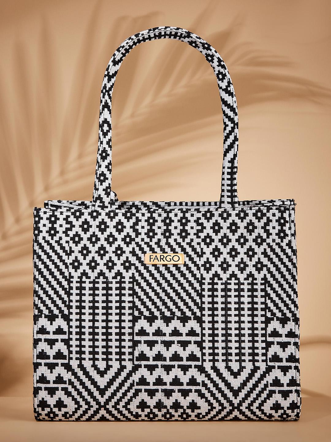 Buy FARGO Geometric Printed Oversized Structured Tote Bag - Handbags ...