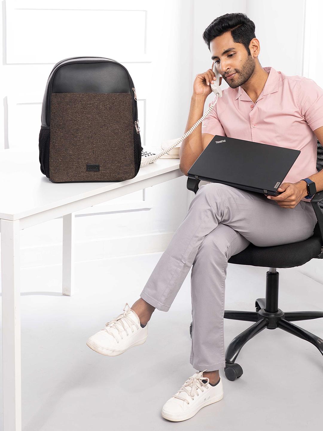 Buy ZOUK Men Textured Water Resistance Backpack Up To 16 Inch ...