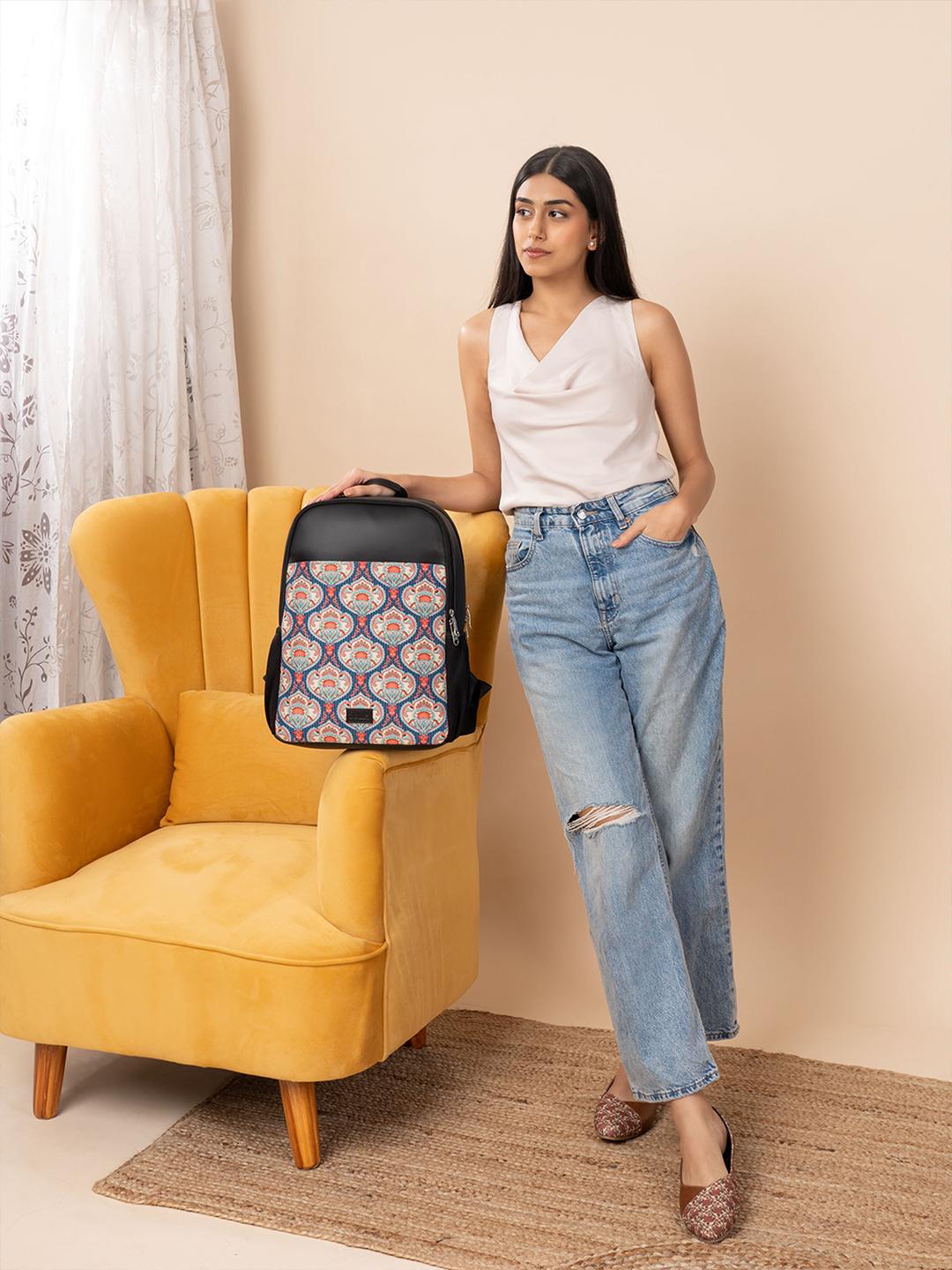 Buy ZOUK Kovil Printed Water Resistance Backpack Up To 16 Inch ...