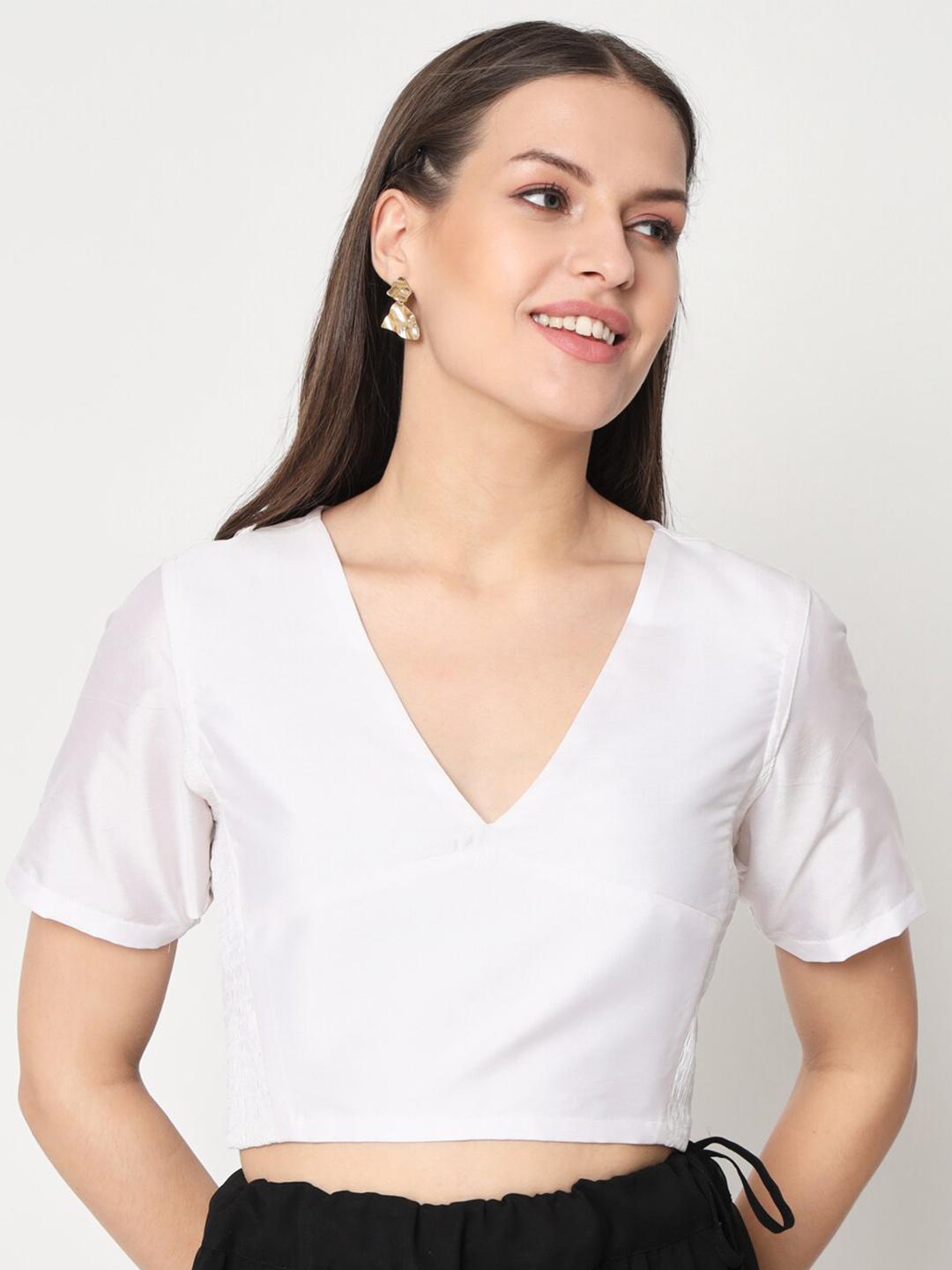 Buy Studio Rasa V Neck Smocked Crop Top - Tops for Women 25840812 | Myntra