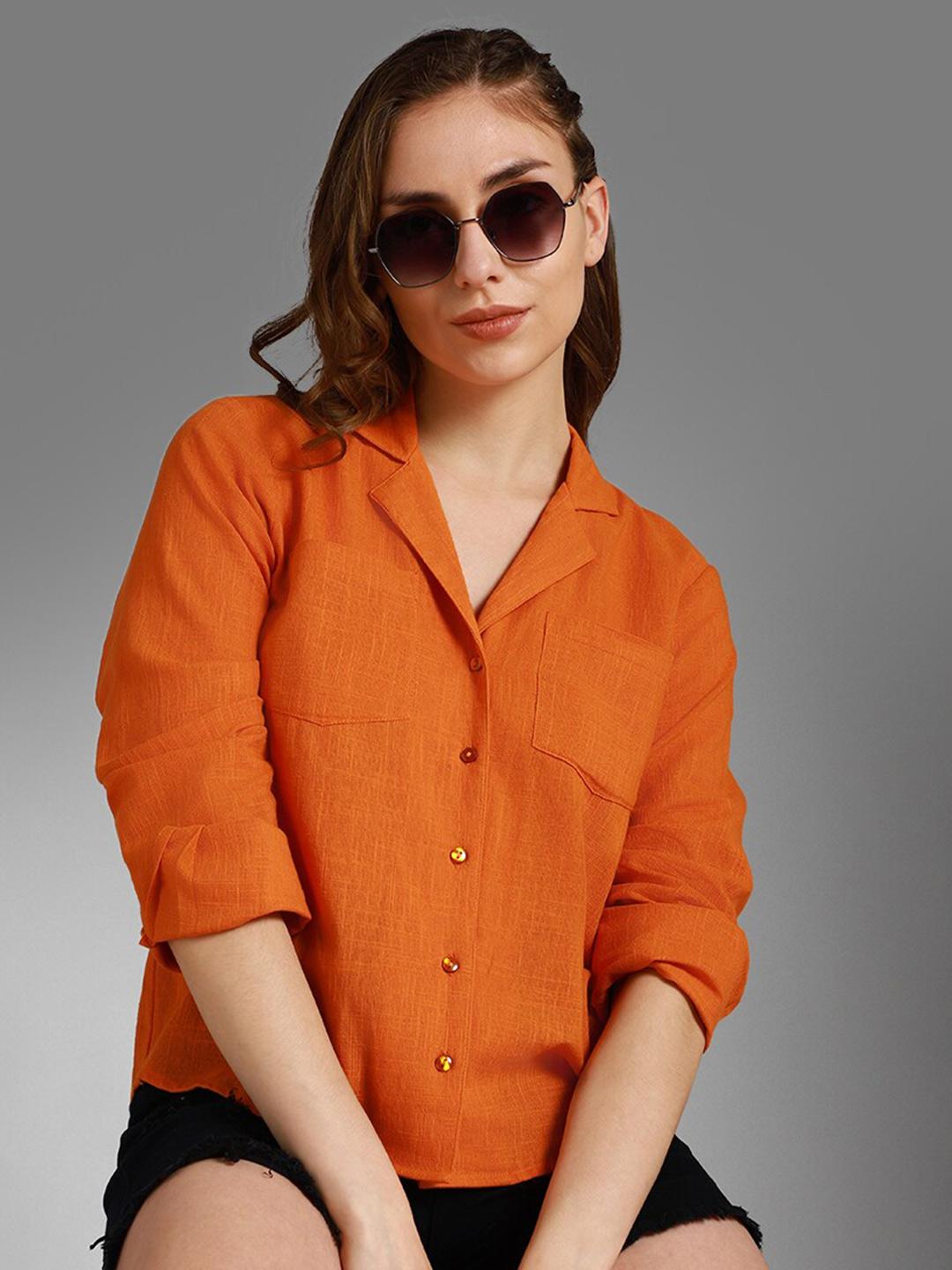 Buy High Star Classic Cuban Collar Long Sleeves Cotton Casual Shirt - Shirts for Women 25844682 ...