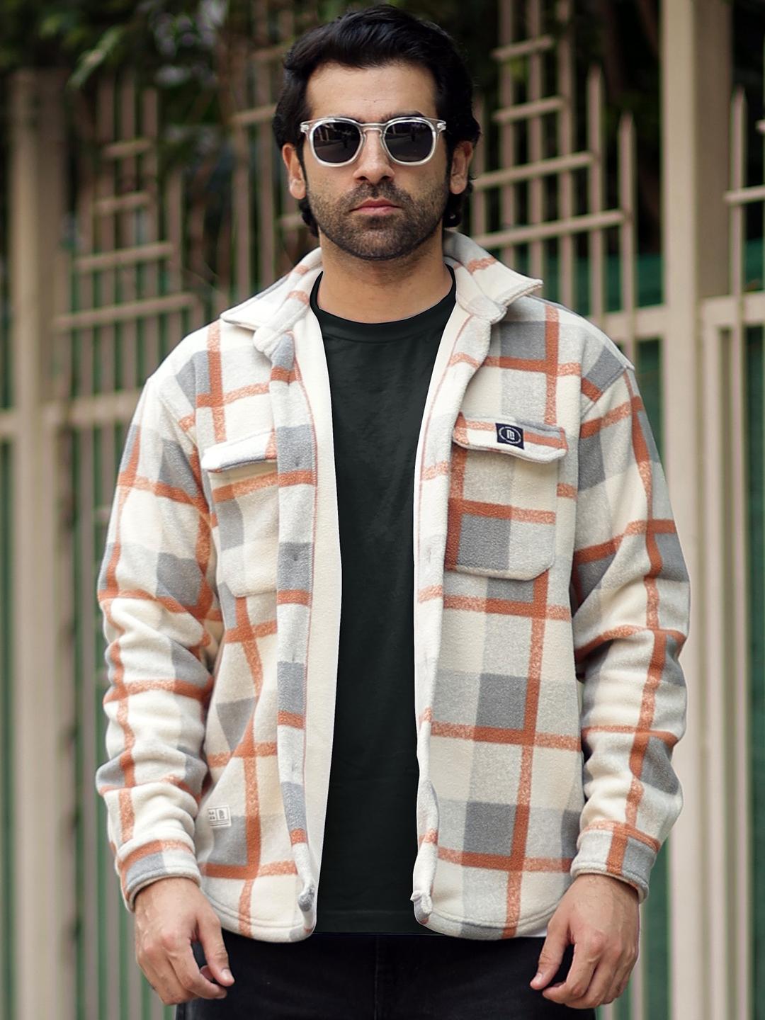 Buy Maniac Checked Spread Collar Casual Shacket - Shirts for Men ...