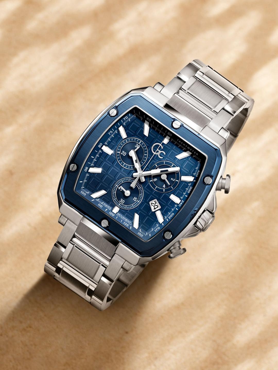 Buy GC GUESS COLLECTION Spirit Tonneau Blue Dial Men Quartz Analog ...