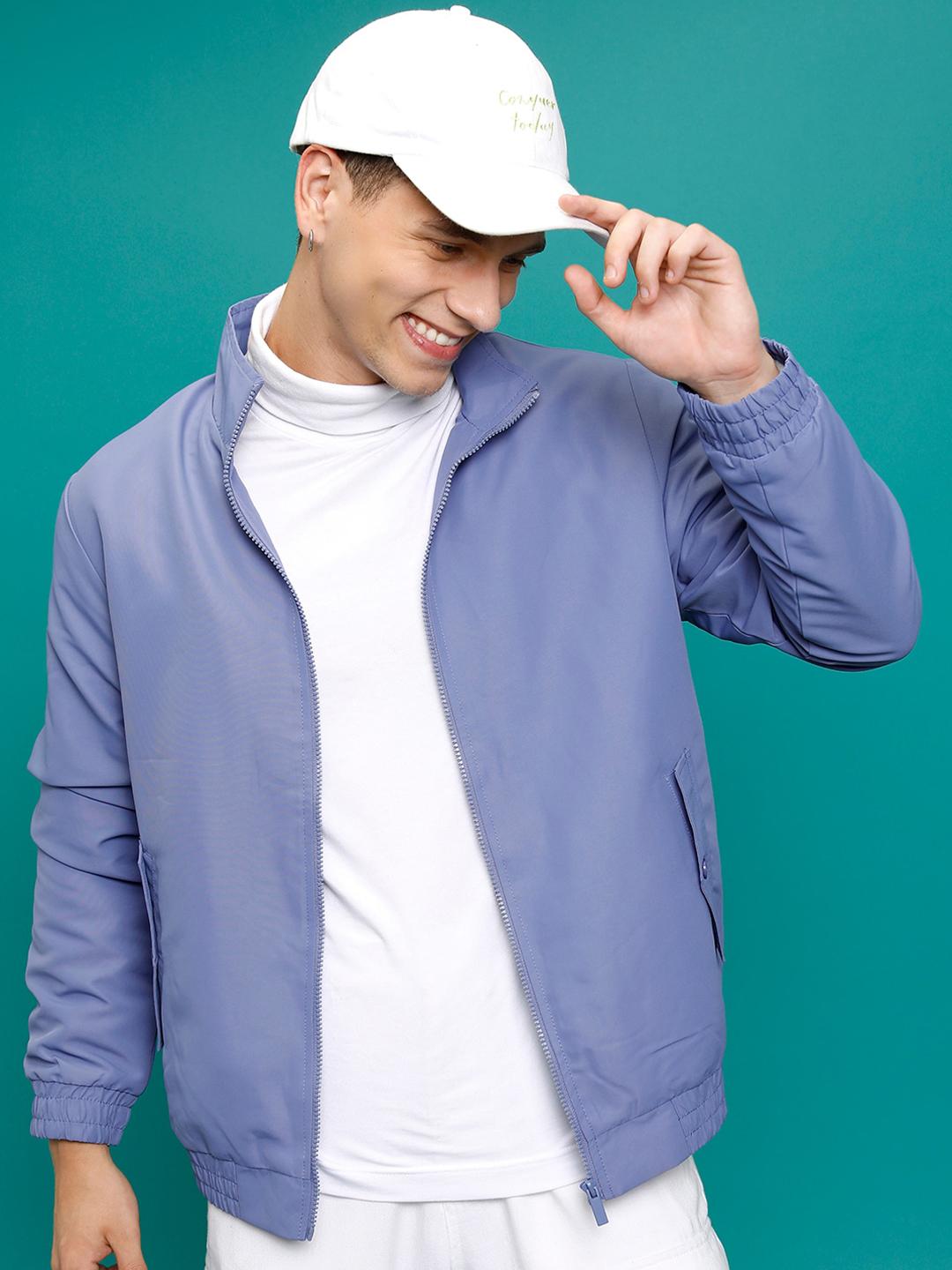 Buy KETCH Blue Mock Collar Bomber Jacket - Jackets for Men 25867236 ...