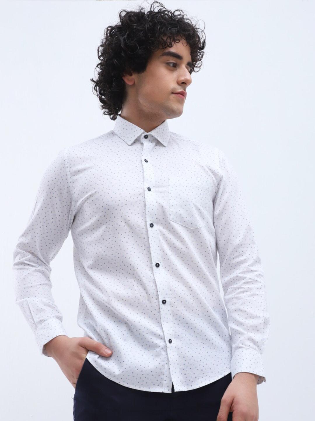 Buy Turtle Modern Slim Fit Micro Ditsy Printed Pure Cotton Formal Shirt ...