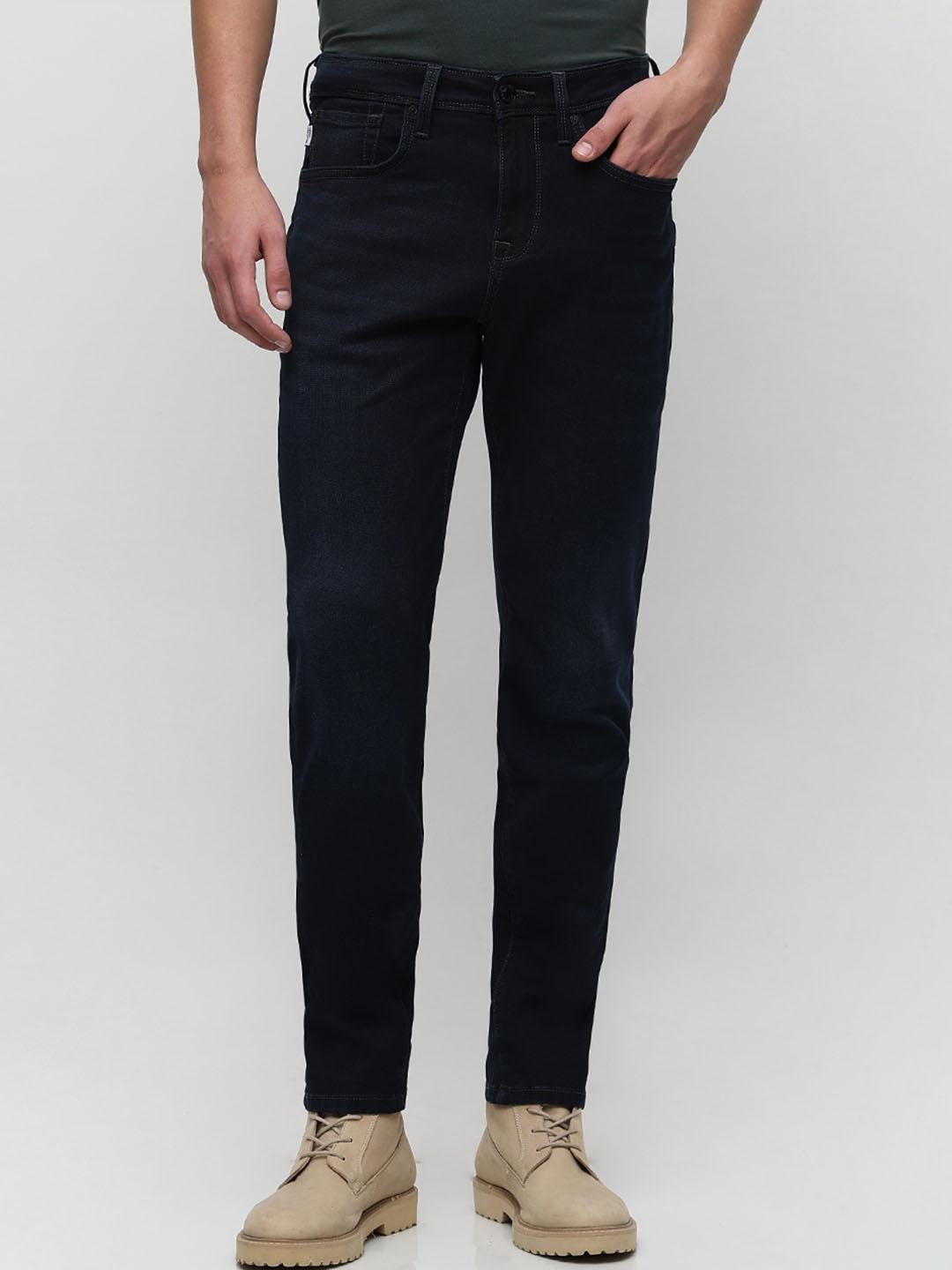 Buy SELECTED Men Slim Fit Mid Rise Clean Look Dark Shade Stretchable ...