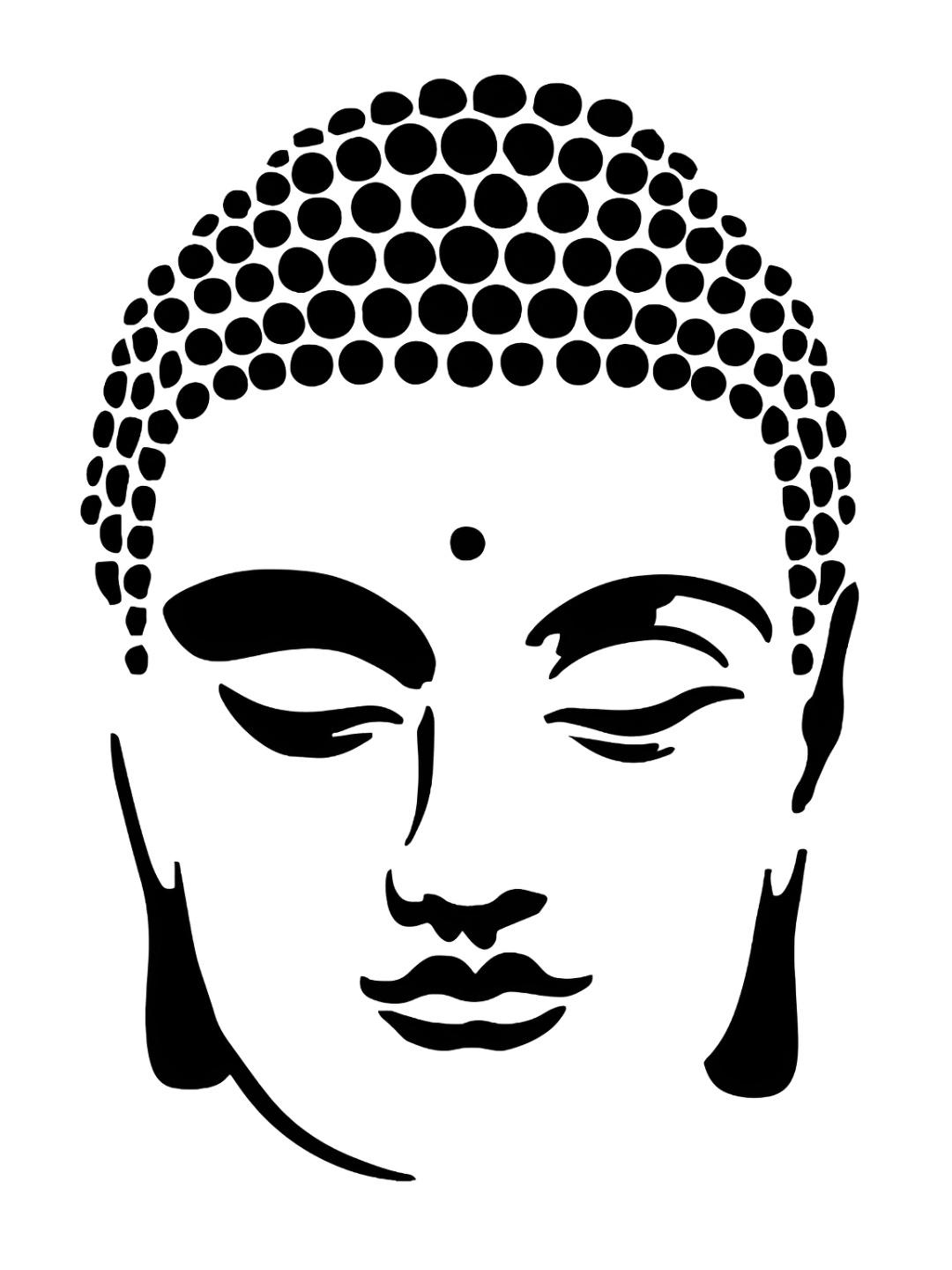 Buy KAYRA DECOR White Buddha Face Design Wall Painting Stencil - Decals ...