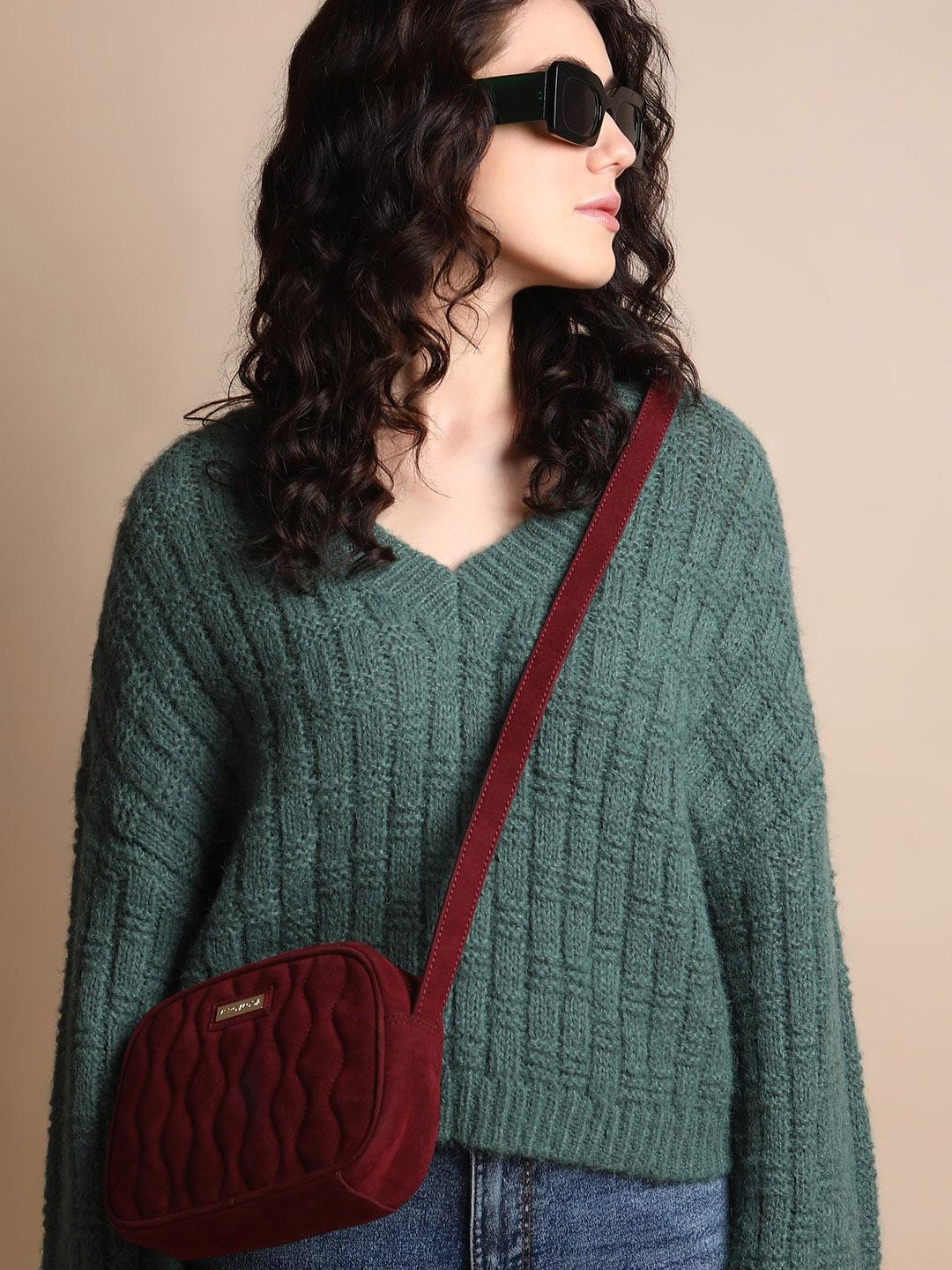 Buy Vero Moda Textured PU Structured Sling Bag With Quilted - Handbags ...