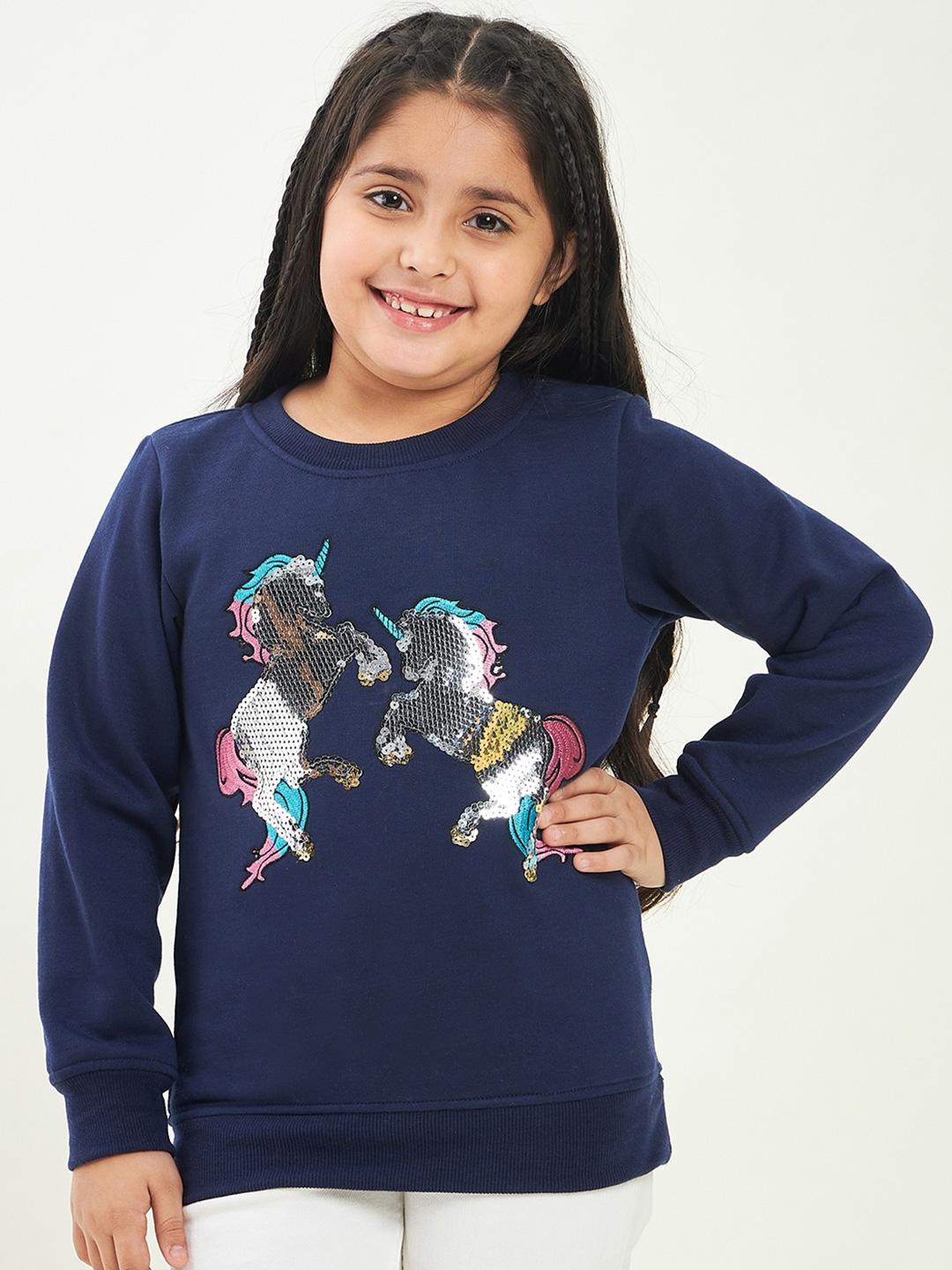 Buy Pspeaches Girls Embellished Fleece Sweatshirt - Sweatshirts for ...