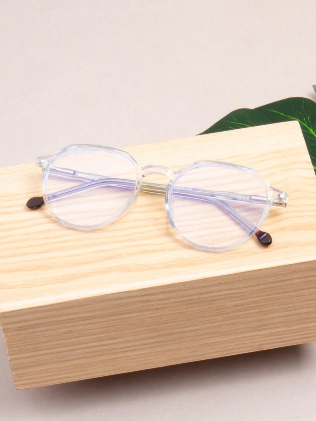 Buy Ted Smith Unisex Transparent Round Frames With Blue Light Blocking ...