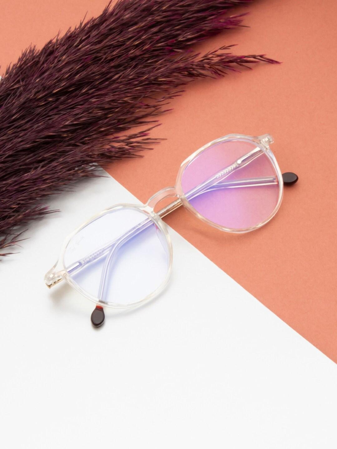 Buy Ted Smith Unisex Transparent Round Frames With Blue Light Blocking ...