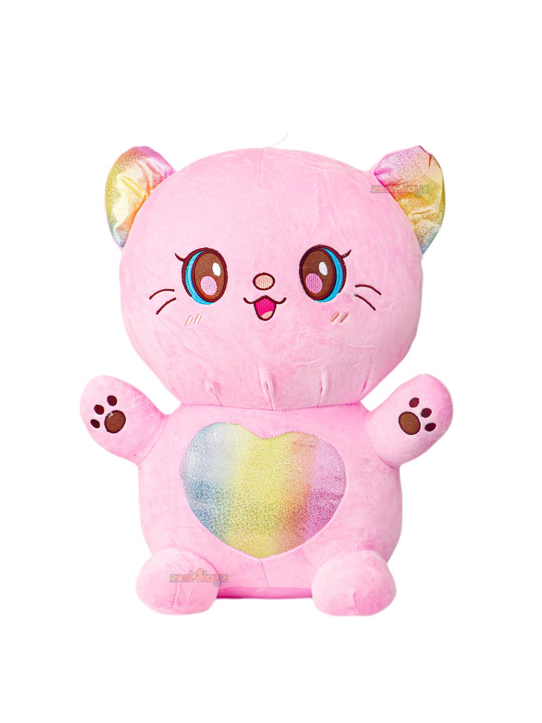 Buy Zest 4 Toyz Kids Pink Stuffed Shiny Cat Soft Toy - Soft Toys And ...