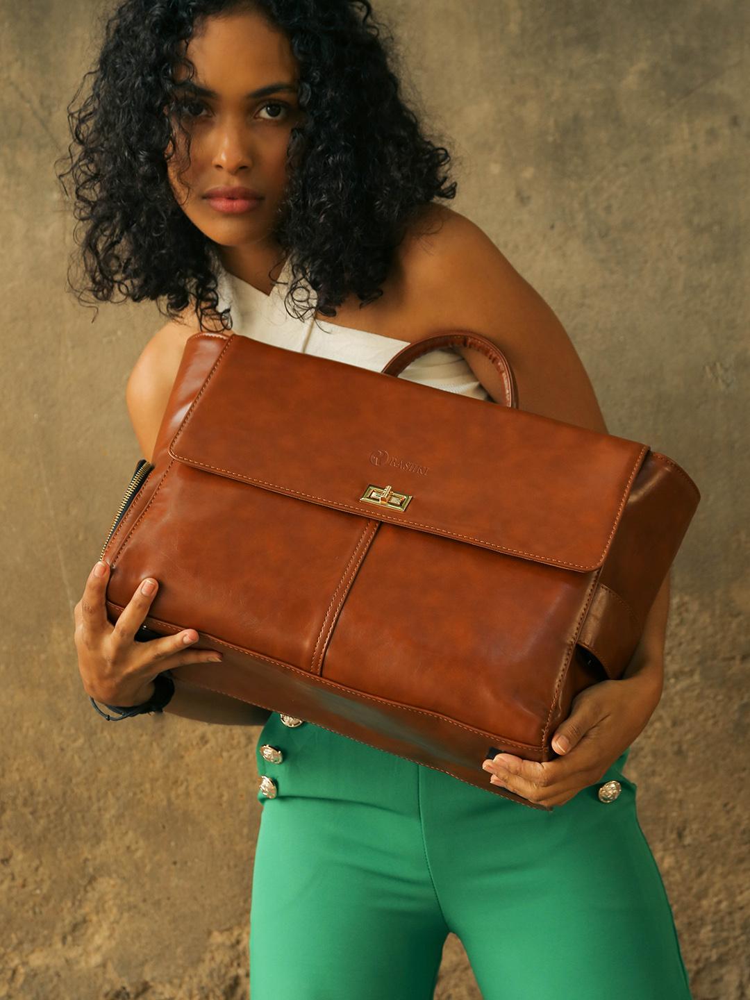 Buy RASHKI Oversized Leather Structured Hand Held Bag - Handbags for ...
