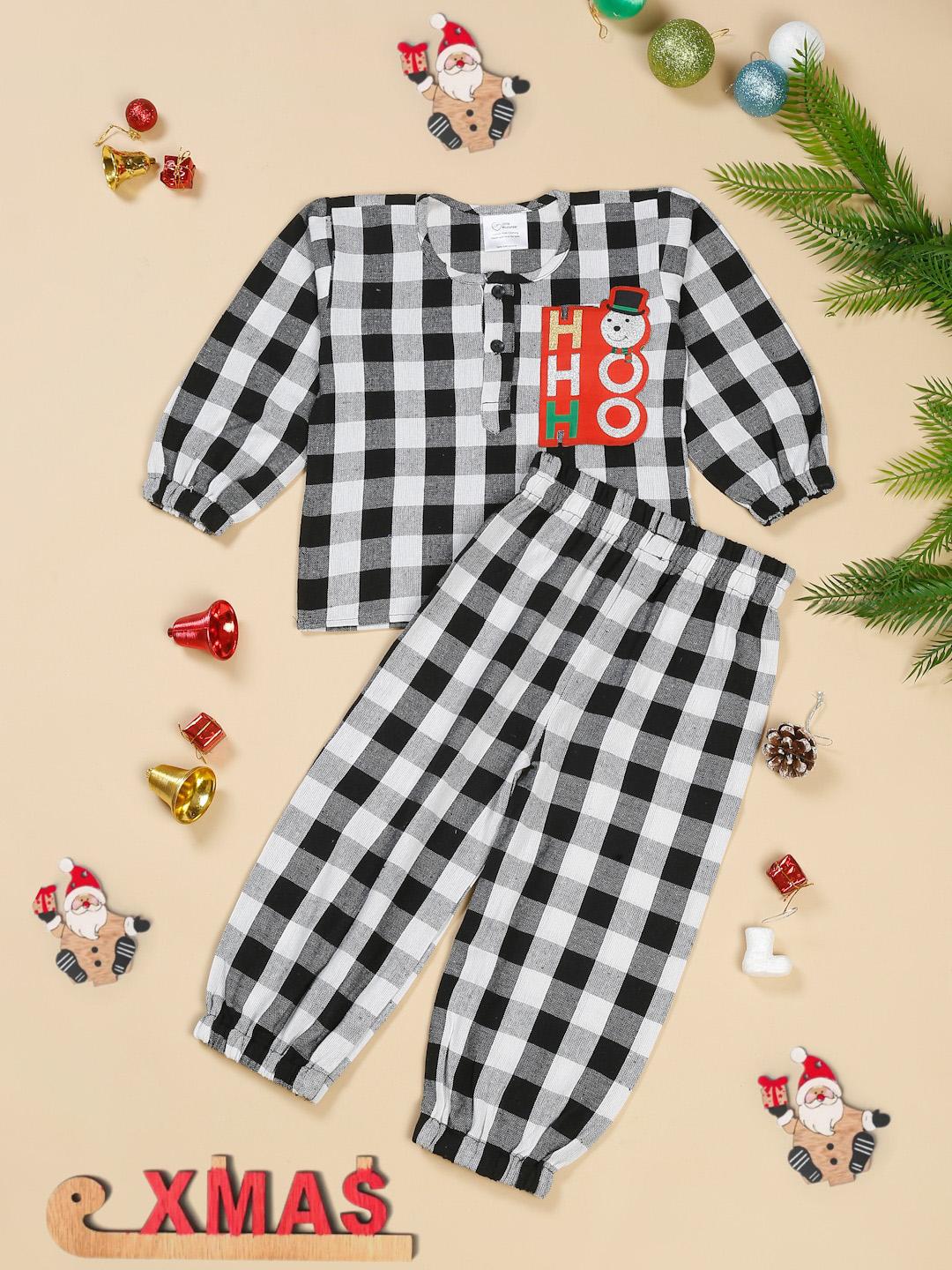 Buy Little Musketeer Boys Checked Cotton Top With Trousers - Night ...